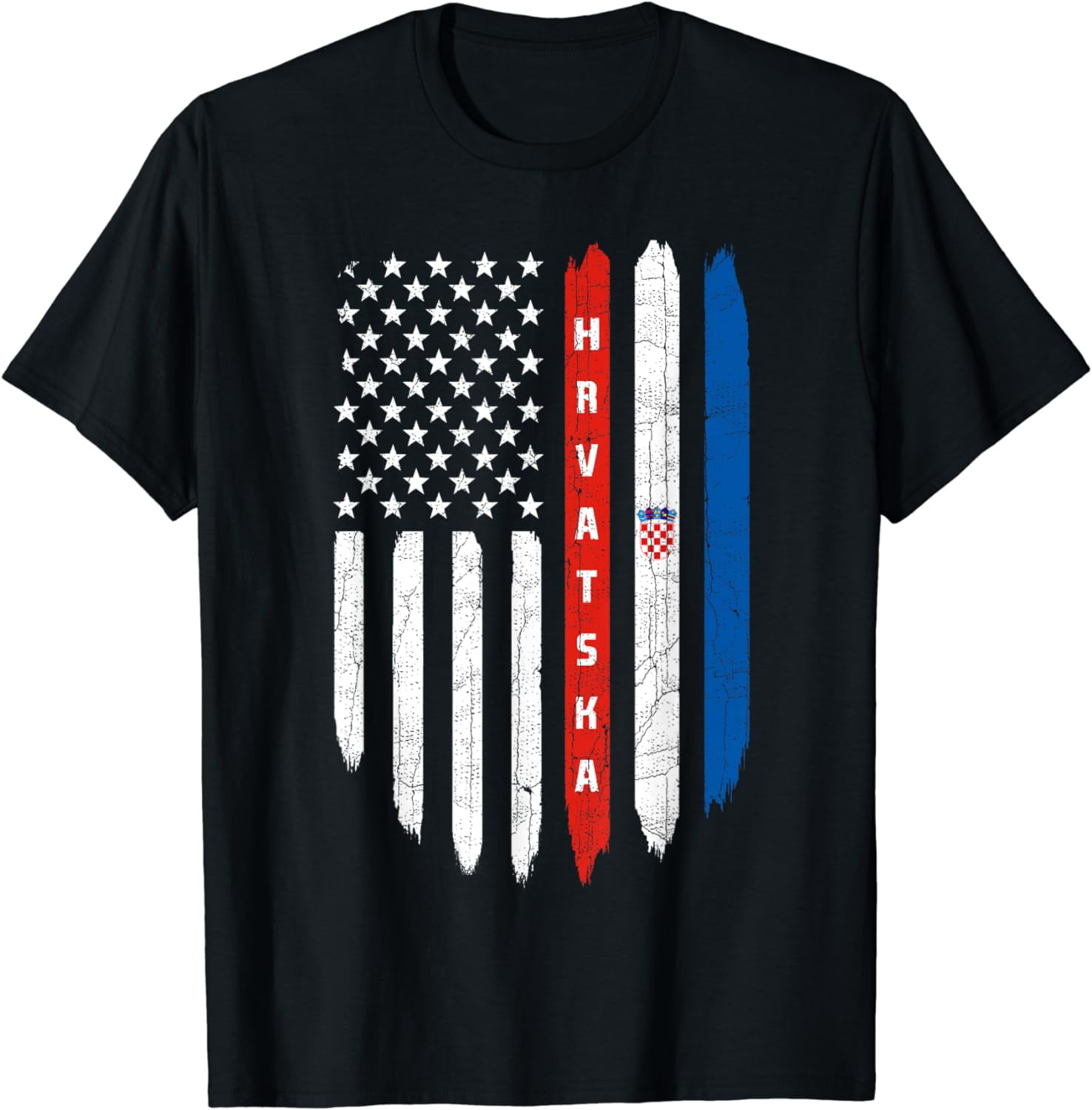 Croatian American Flag Croatia Root Dad Gift Hrvatska T-Shirt - Walmart.com