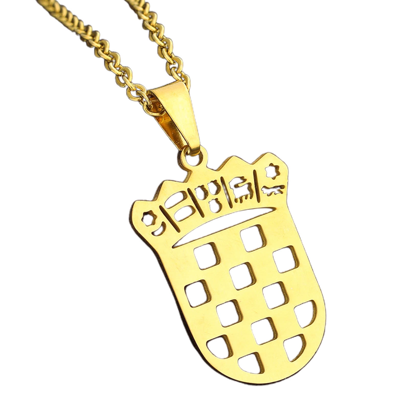 Croatian Map Pendant Necklace Stylish Clavicle Chain Adjustable Length ...