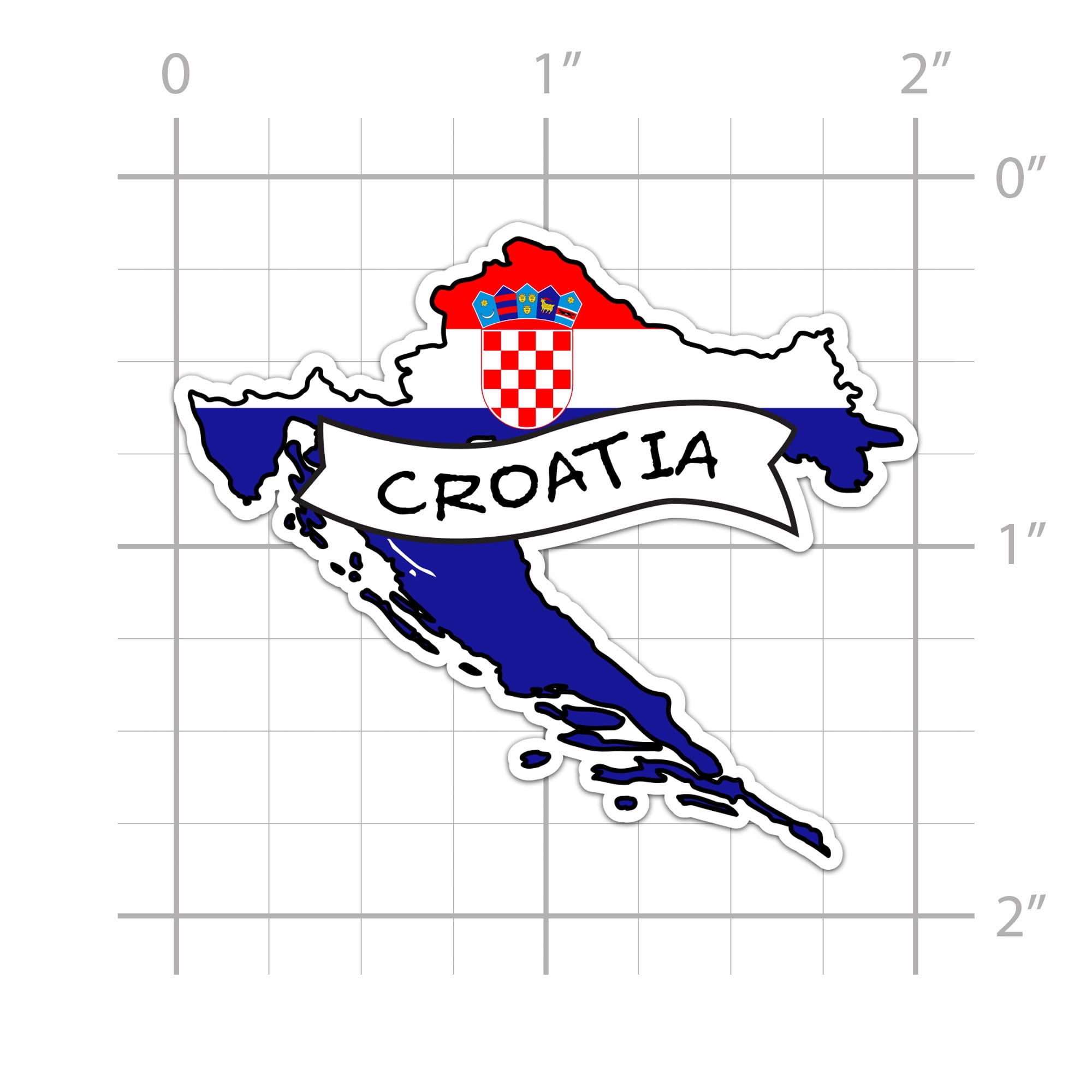 Croatian Shaped Croatia Flag Sticker for water bottle phone tumbler ...