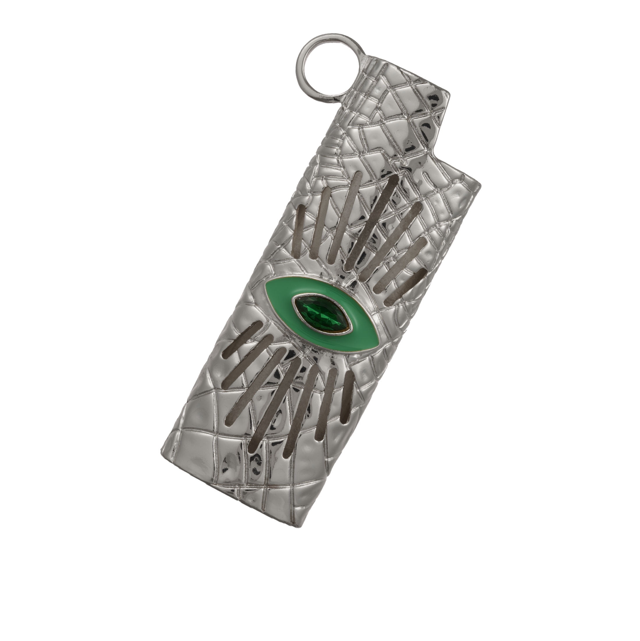 Bella by Thorne Croc Evil Eye Adult Lighter Case,Silver, (Unisex ...