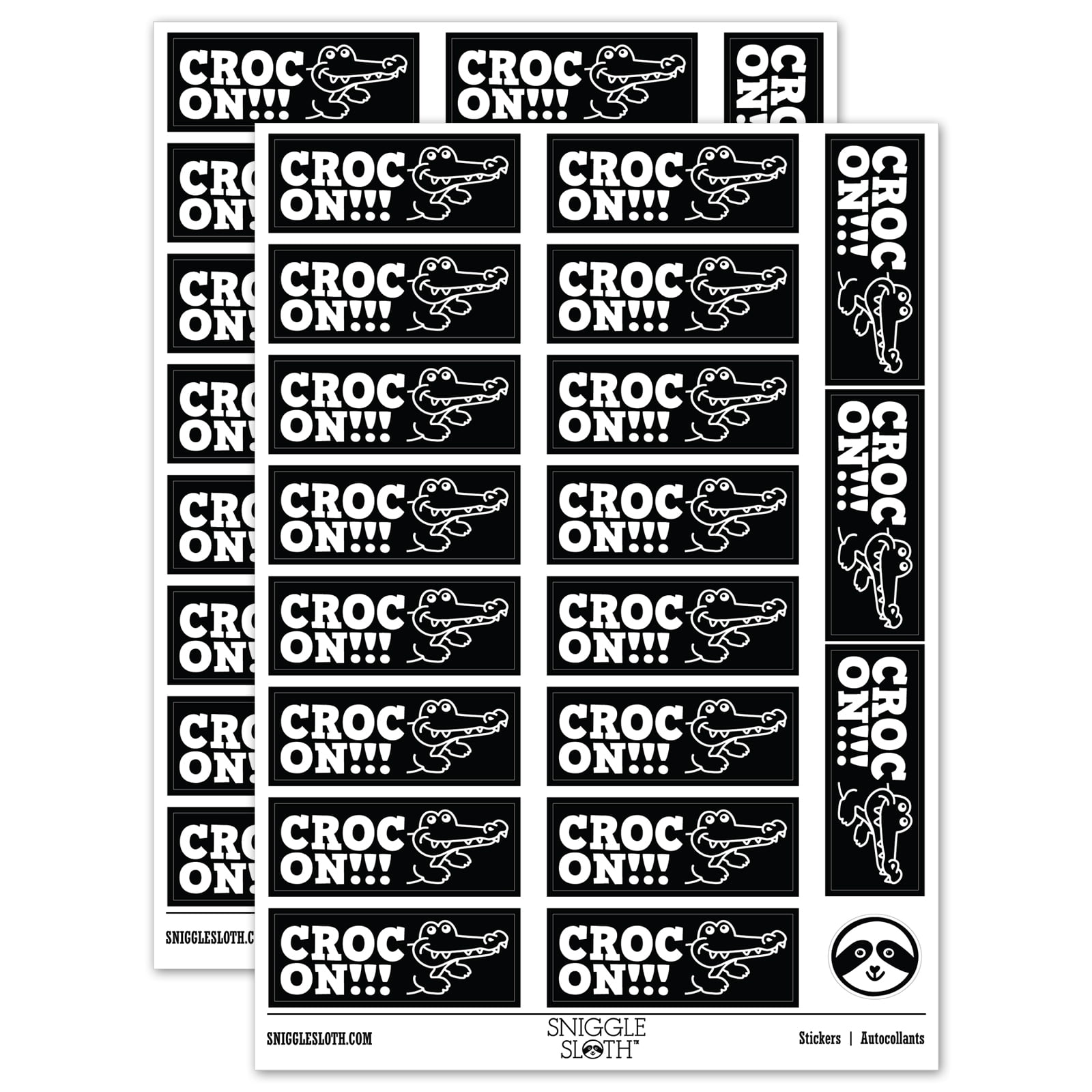 Croc Rock On Crocodile Teacher Student School Sticker Set - Black ...