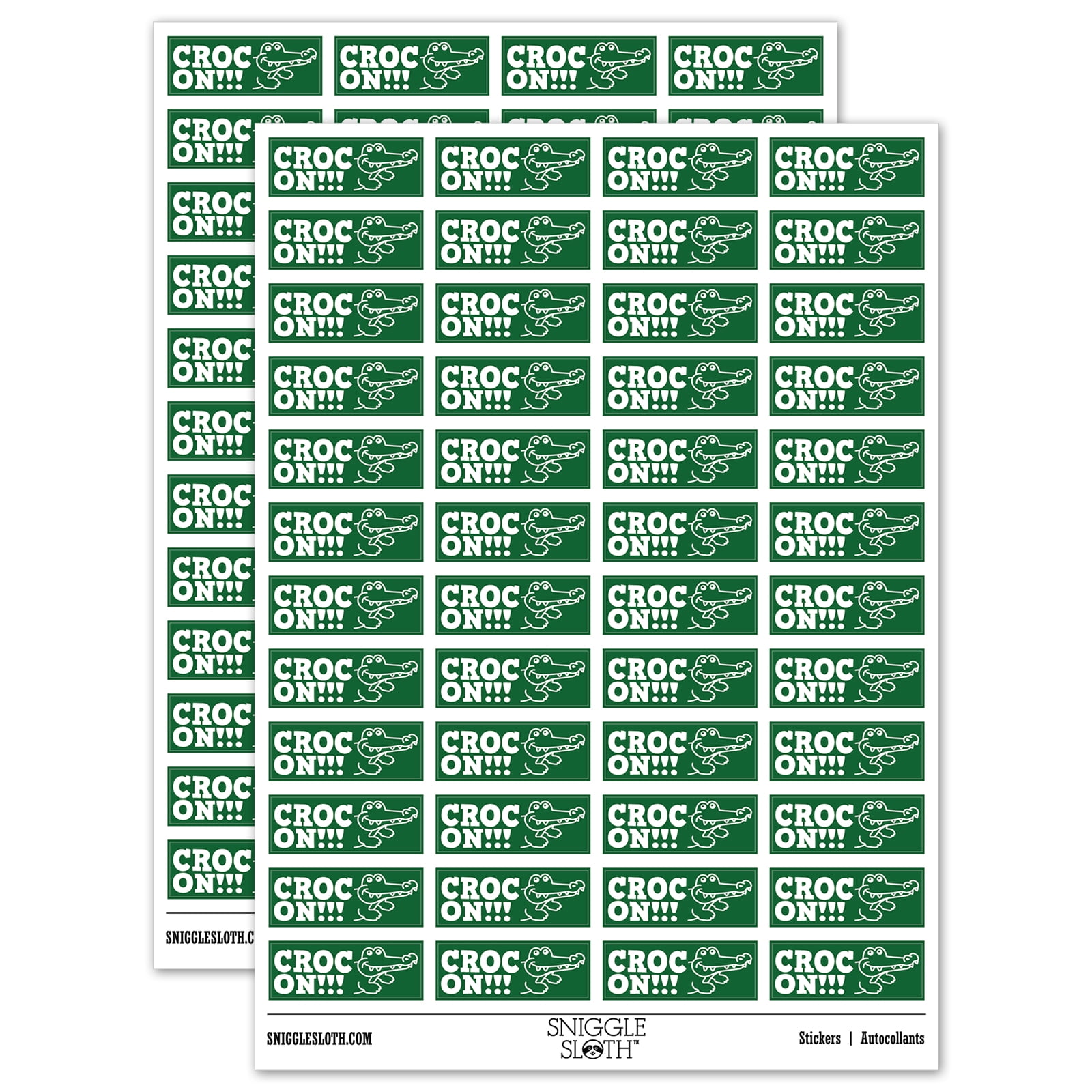 Croc Rock On Crocodile Teacher Student School Sticker Set - Dark Green ...