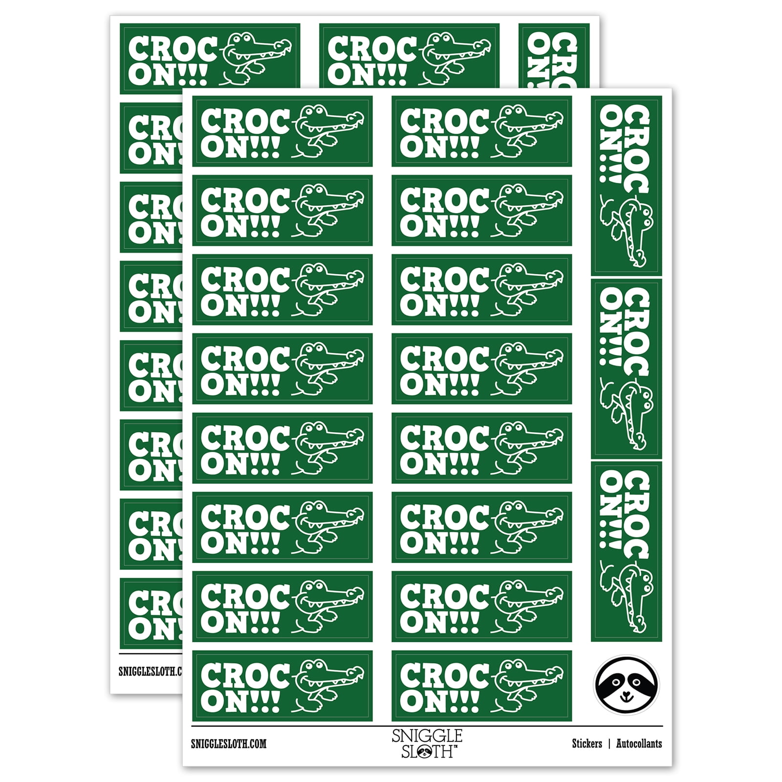 Croc Rock On Crocodile Teacher Student School Sticker Set - Dark Green ...