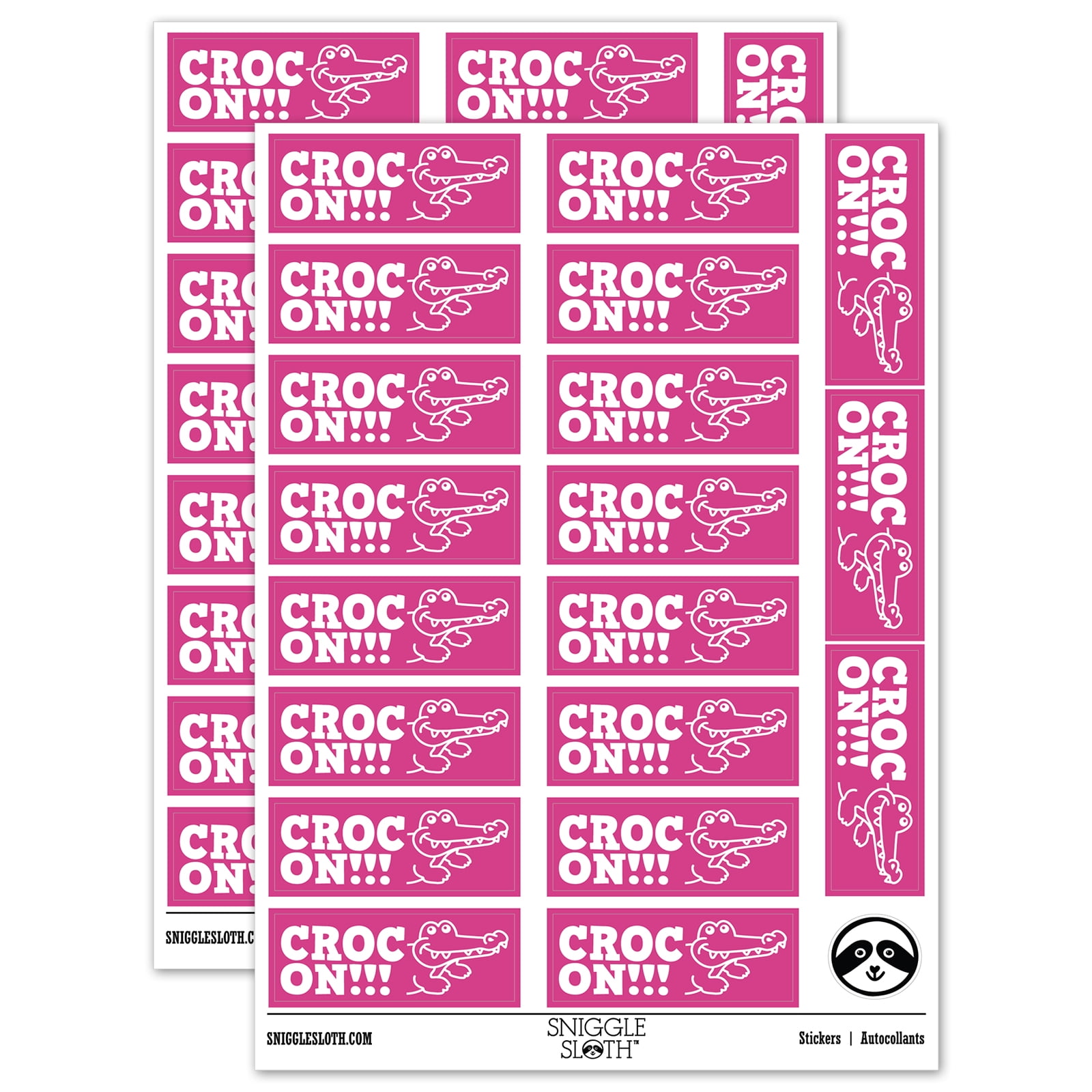Croc Rock On Crocodile Teacher Student School Sticker Set - Hot Pink ...