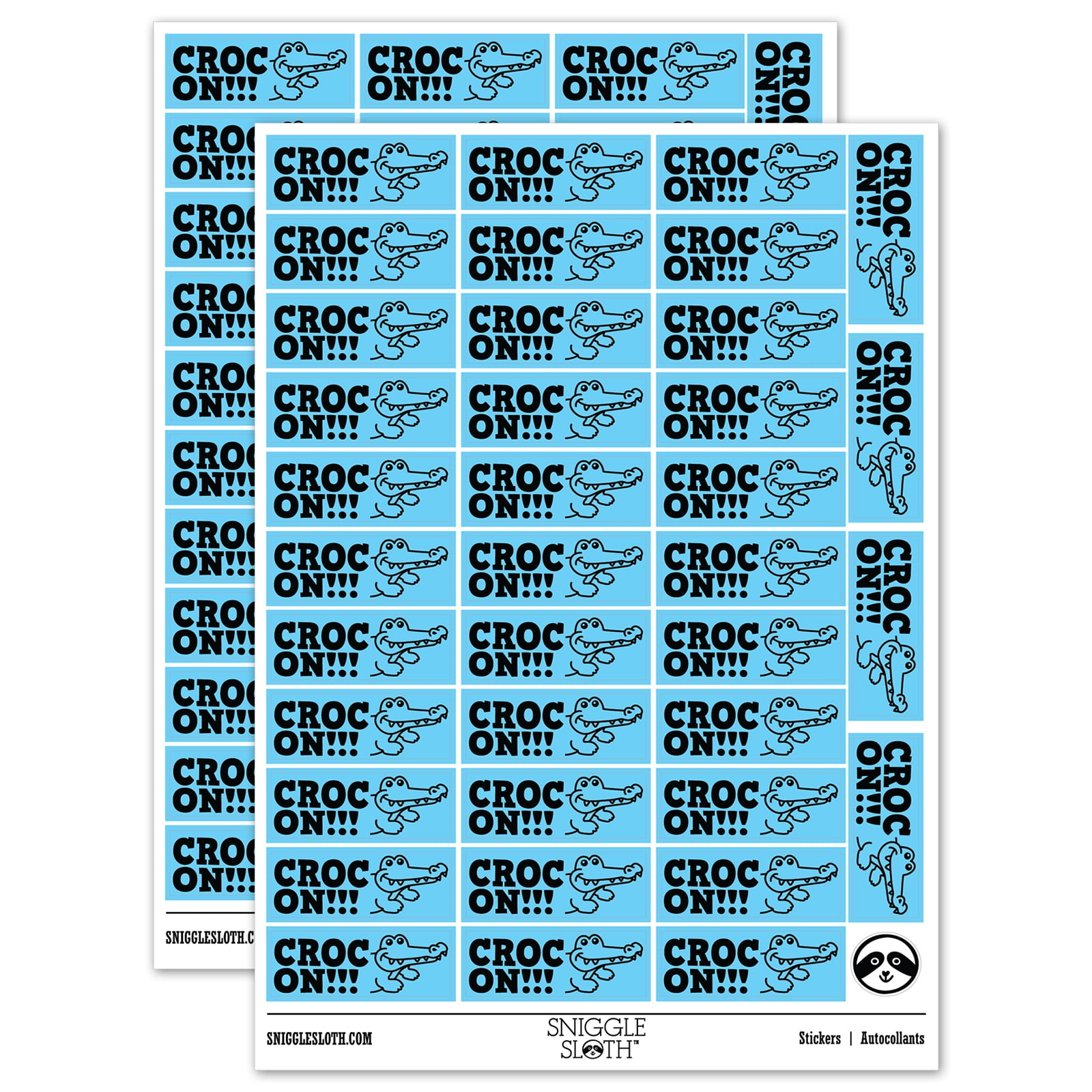 Croc Rock On Crocodile Teacher Student School Sticker Set - Light Blue ...