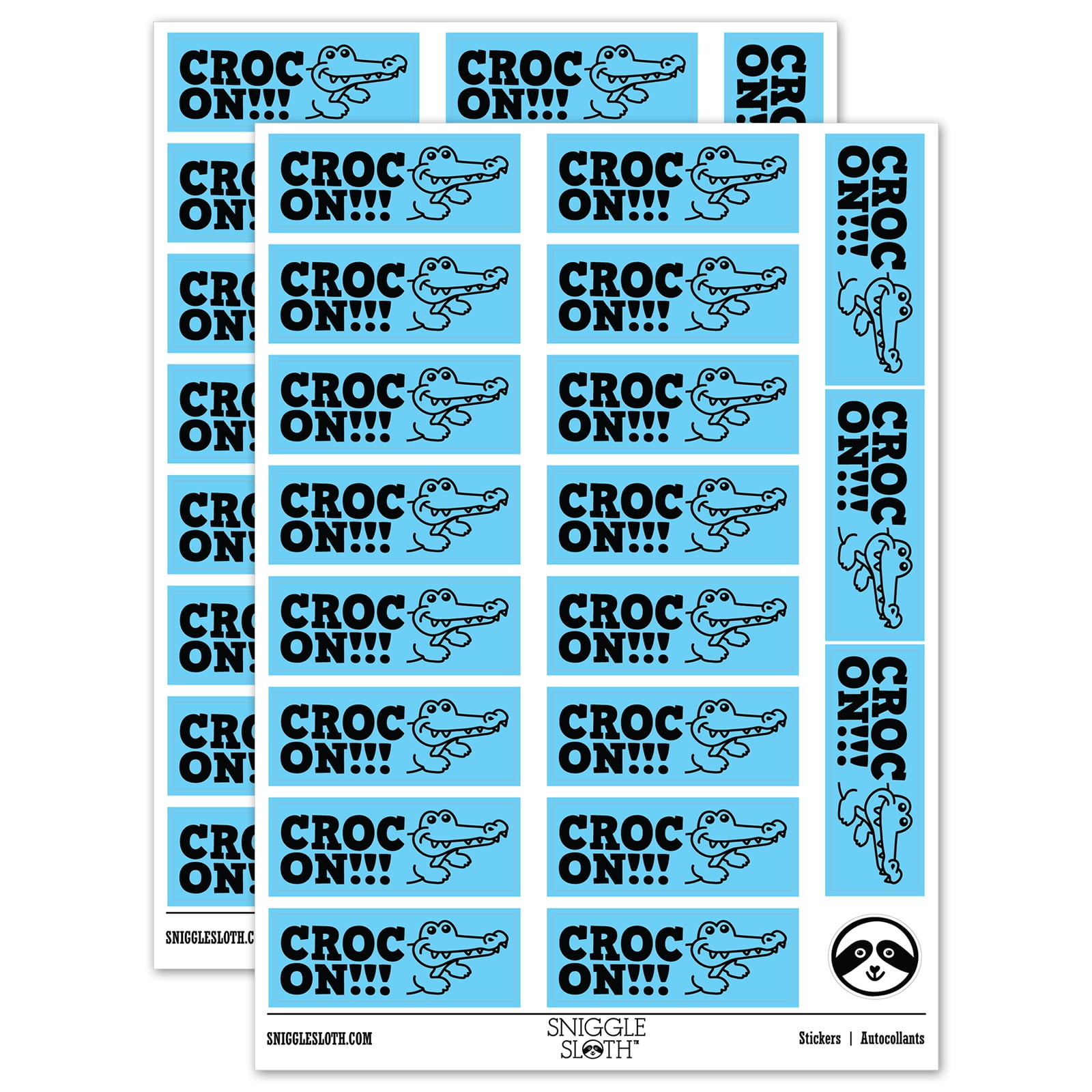 Croc Rock On Crocodile Teacher Student School Sticker Set - Light Blue ...