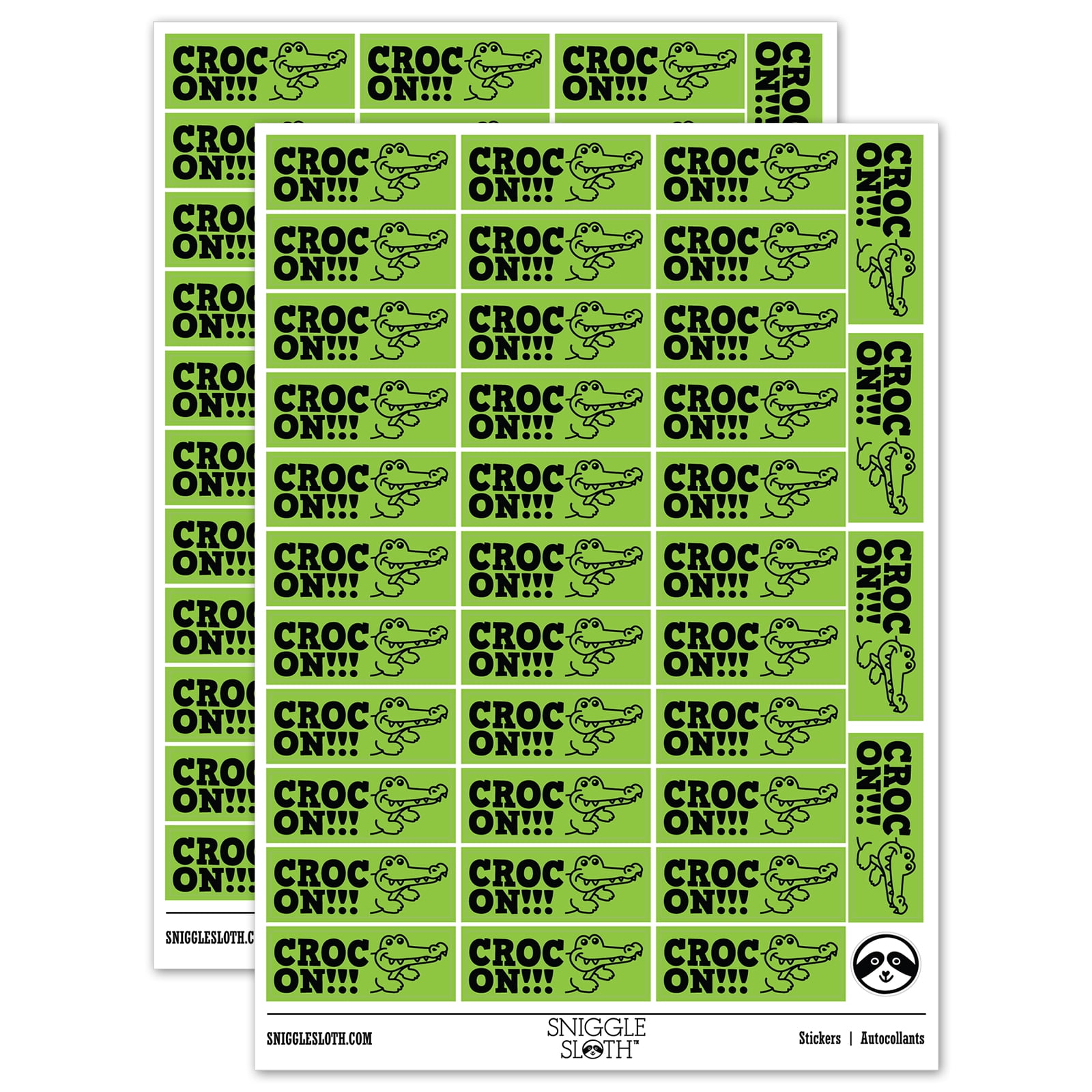 Croc Rock On Crocodile Teacher Student School Sticker Set - Light Green ...