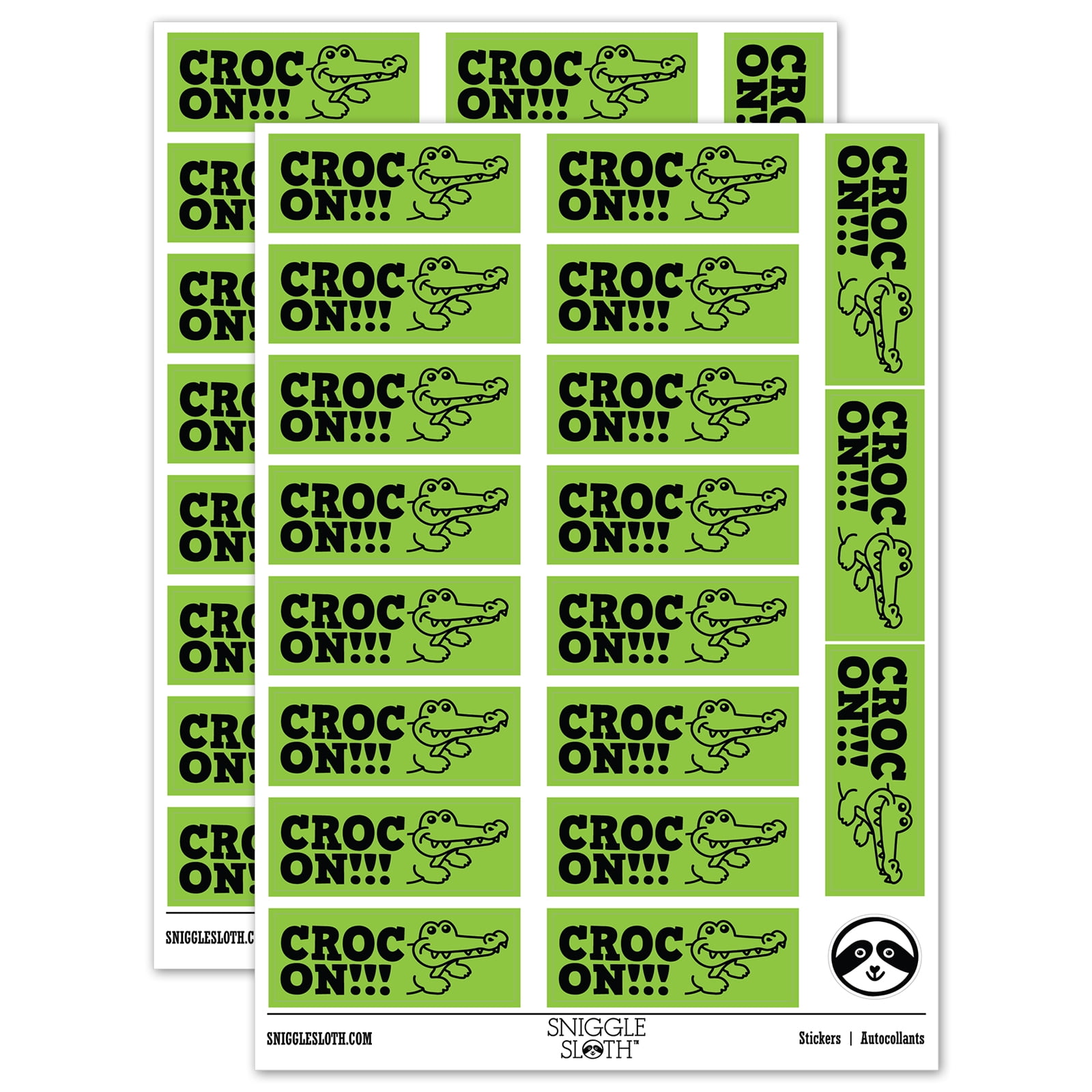 Croc Rock On Crocodile Teacher Student School Sticker Set - Light Green ...