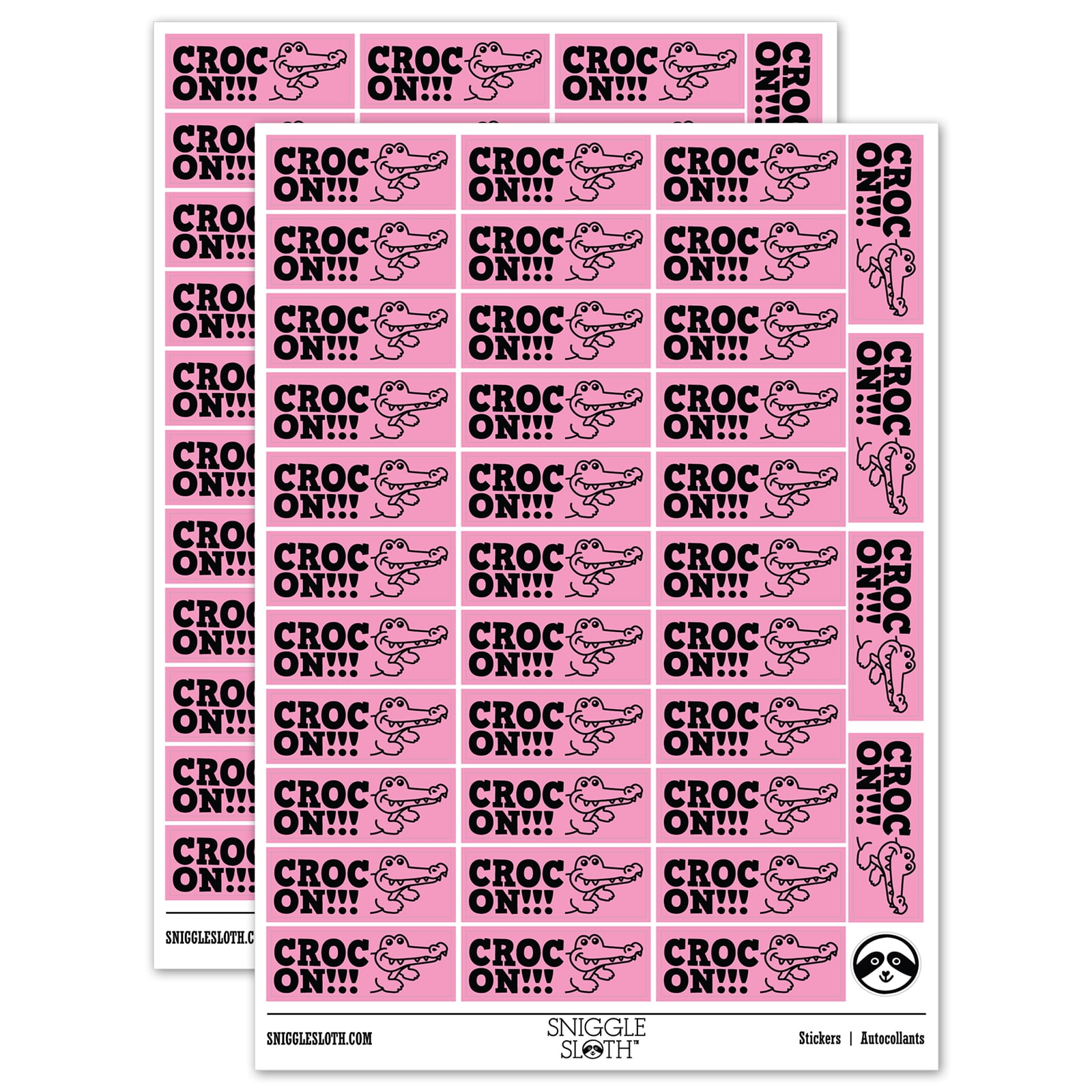 Croc Rock On Crocodile Teacher Student School Sticker Set - Light Pink ...