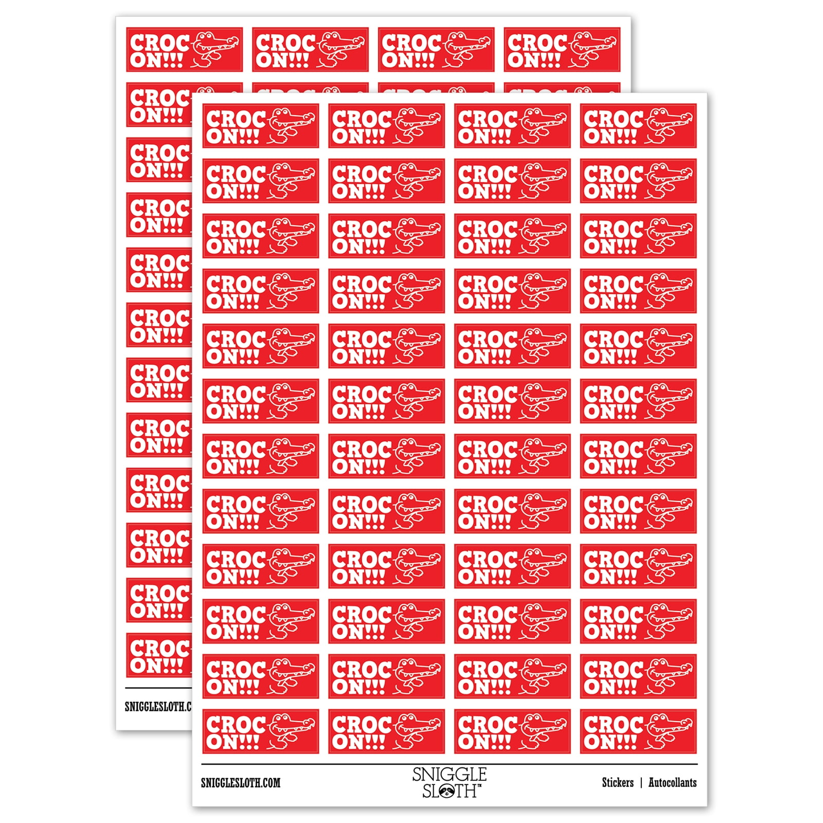 Croc Rock On Crocodile Teacher Student School Sticker Set - Red - Gloss ...
