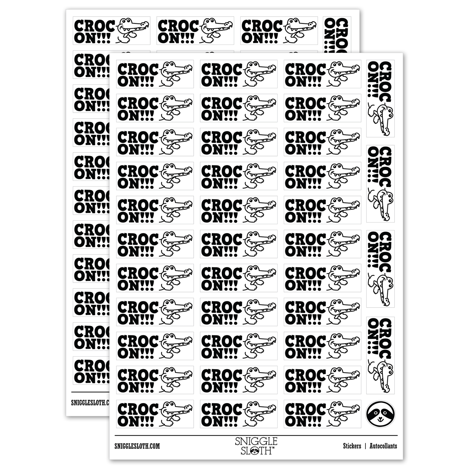 Croc Rock On Crocodile Teacher Student School Sticker Set - White ...