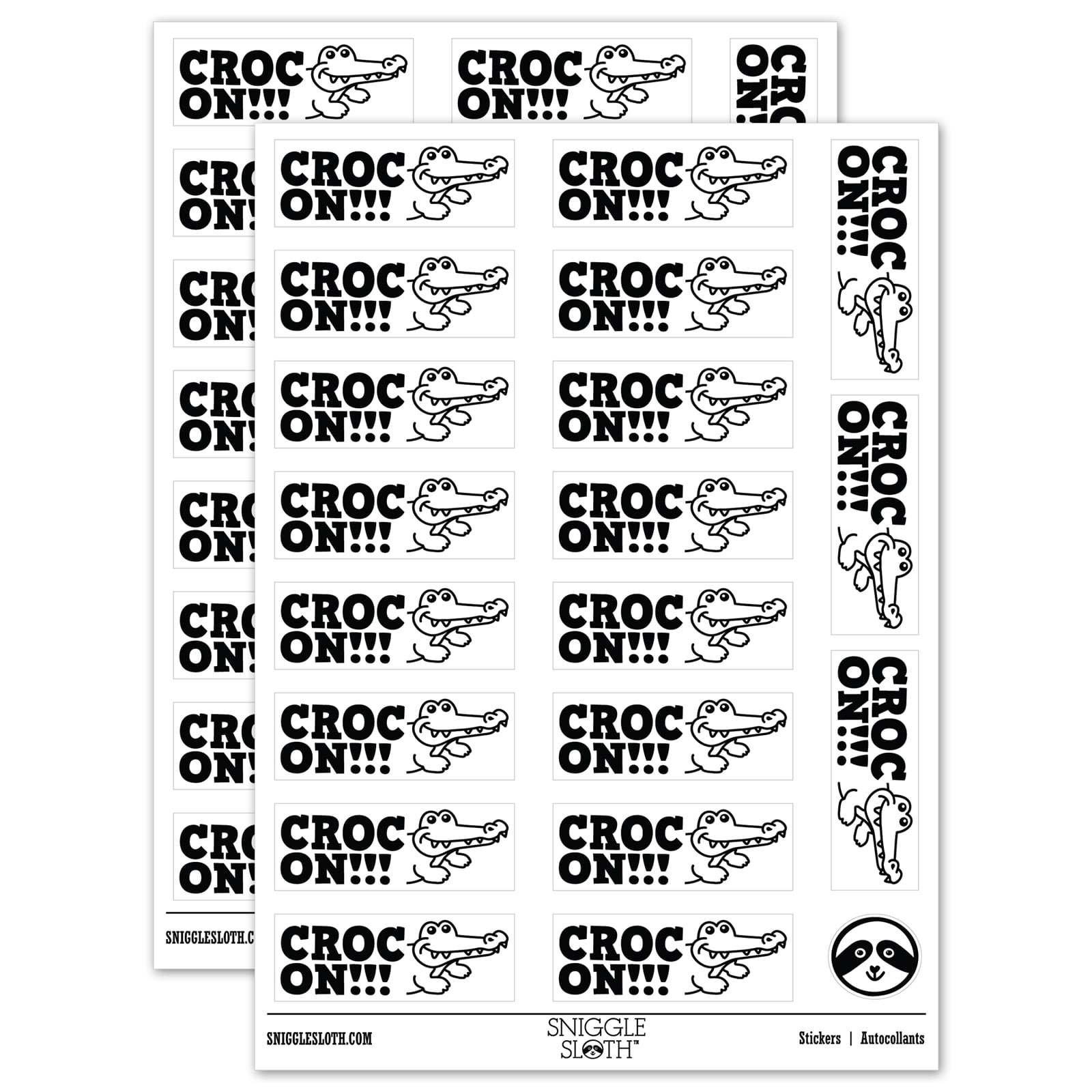 Croc Rock On Crocodile Teacher Student School Sticker Set - White ...