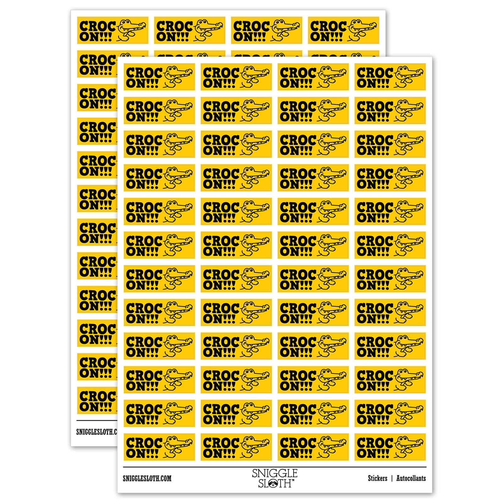 Croc Rock On Crocodile Teacher Student School Sticker Set - Yellow ...