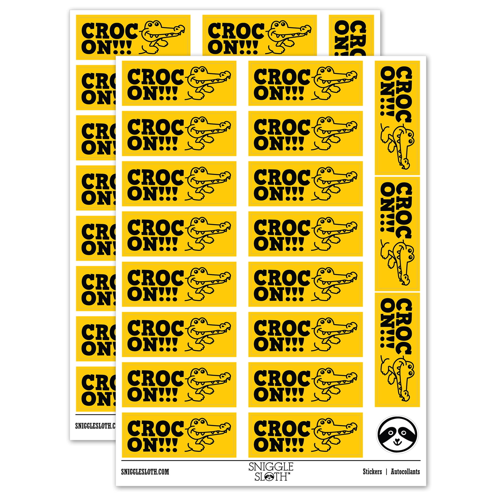 Croc Rock On Crocodile Teacher Student School Sticker Set - Yellow ...