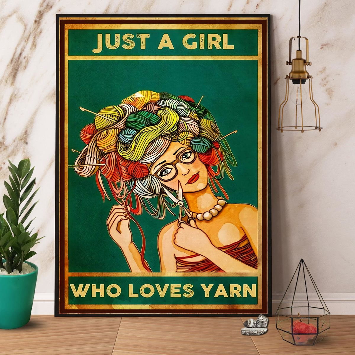 Crochet And Knitting Just A Girl Who Loves Yarn Paper Poster No Frame ...