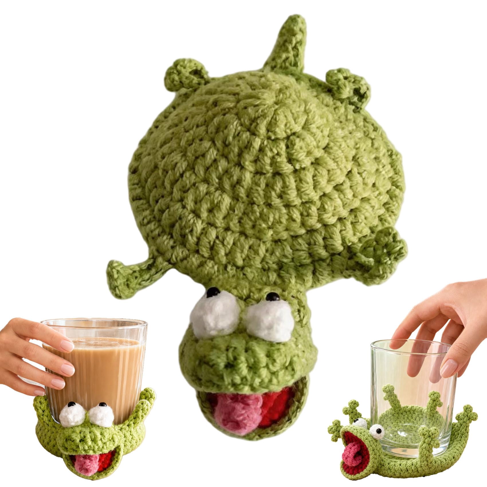 Crochet Animal Coasters Pop Up, Cute 3D DIY Handmade Funny Coasters ...