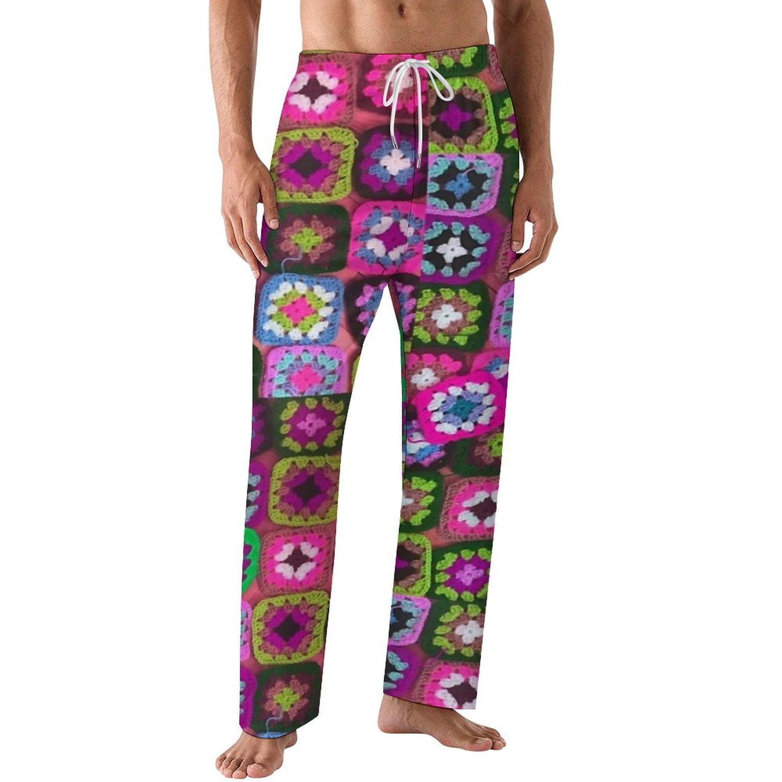 Crochet Blanket Granny Square Vintage Mens Pajamas Pajama Pants Mens ...