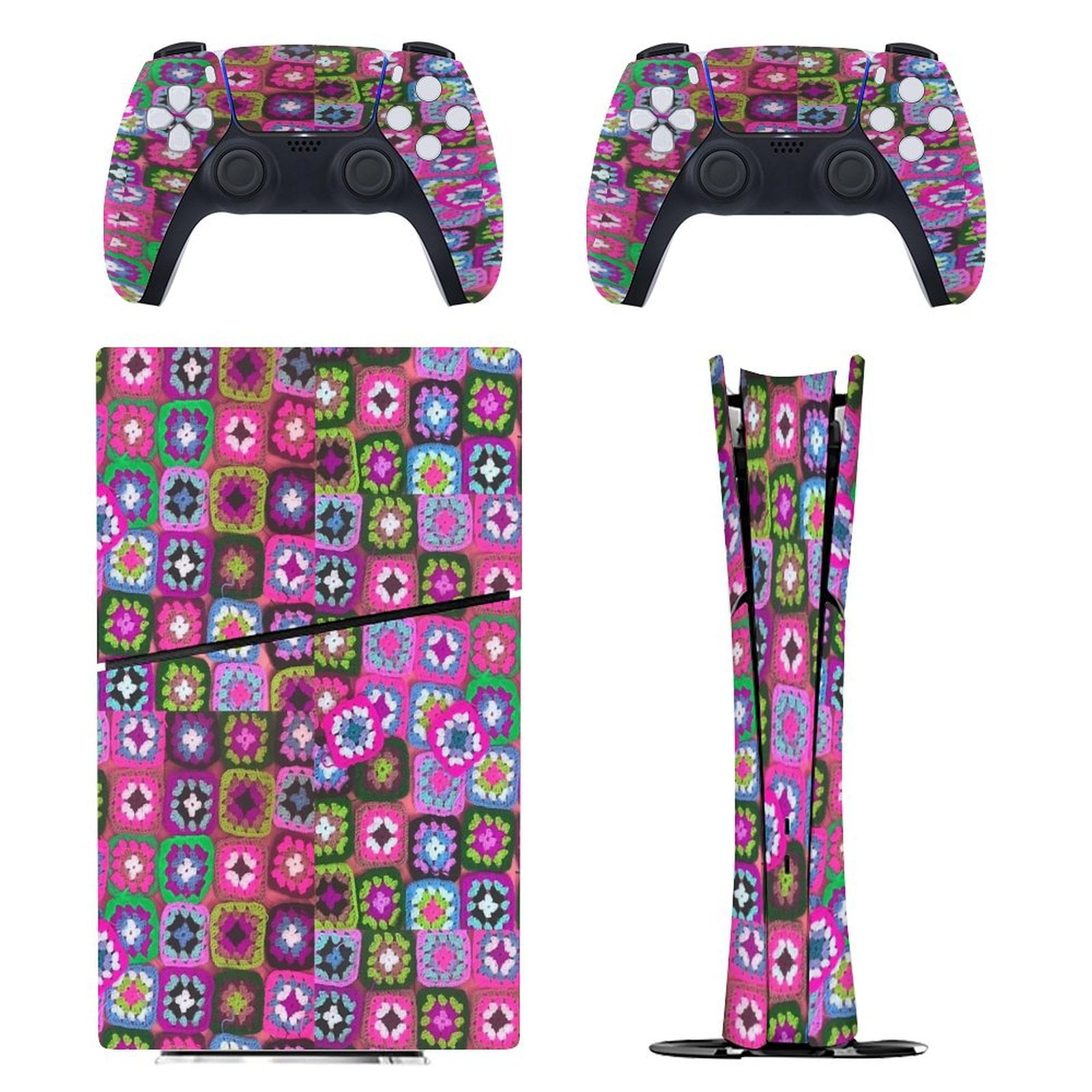 Crochet Blanket Granny Square Vintage PS5/PS5 Pro/PS5 Slim Digital Disc ...