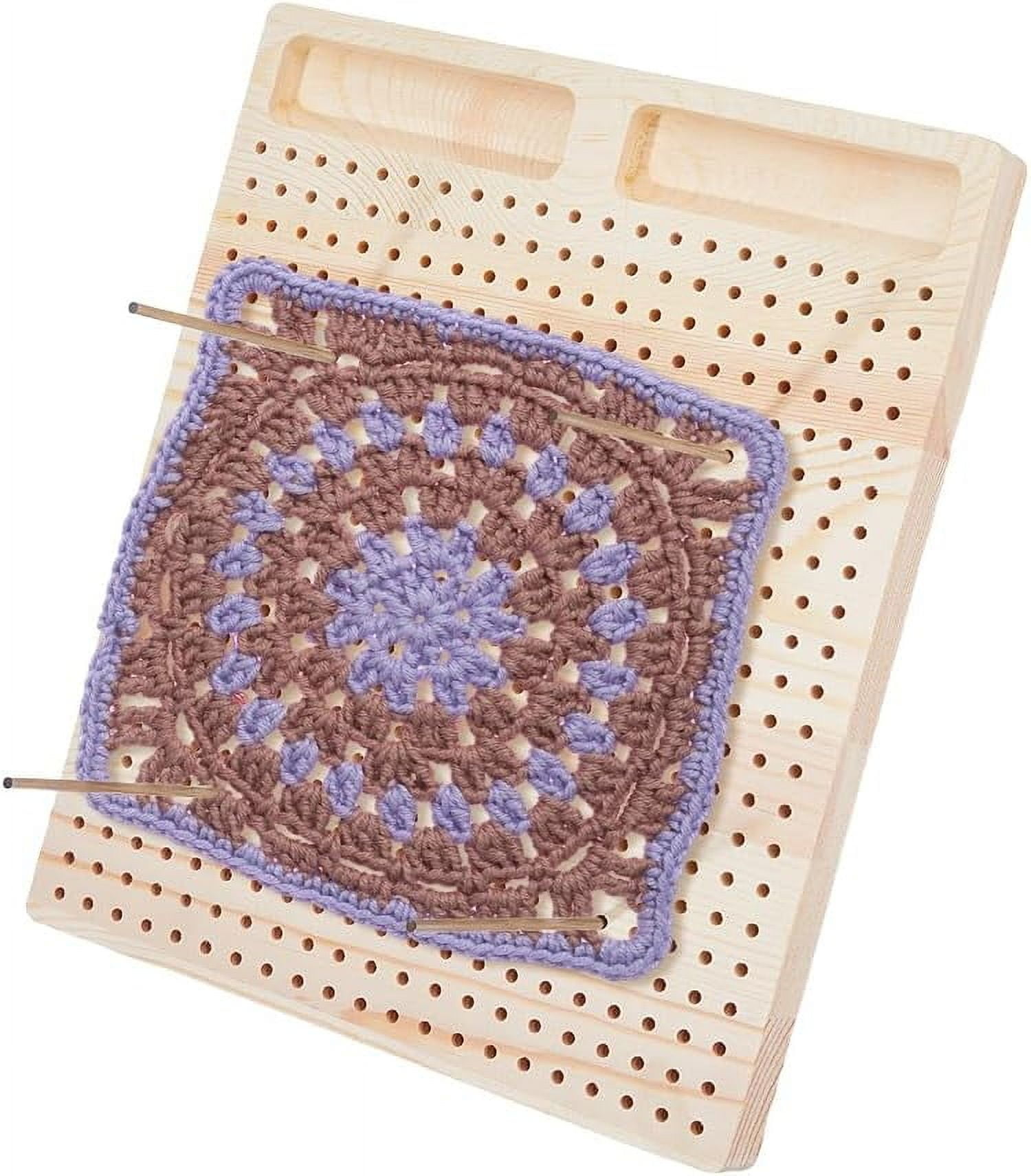 Crochet Blocking Board with 30 Rod Pins Handcrafted Knitting Wooden ...