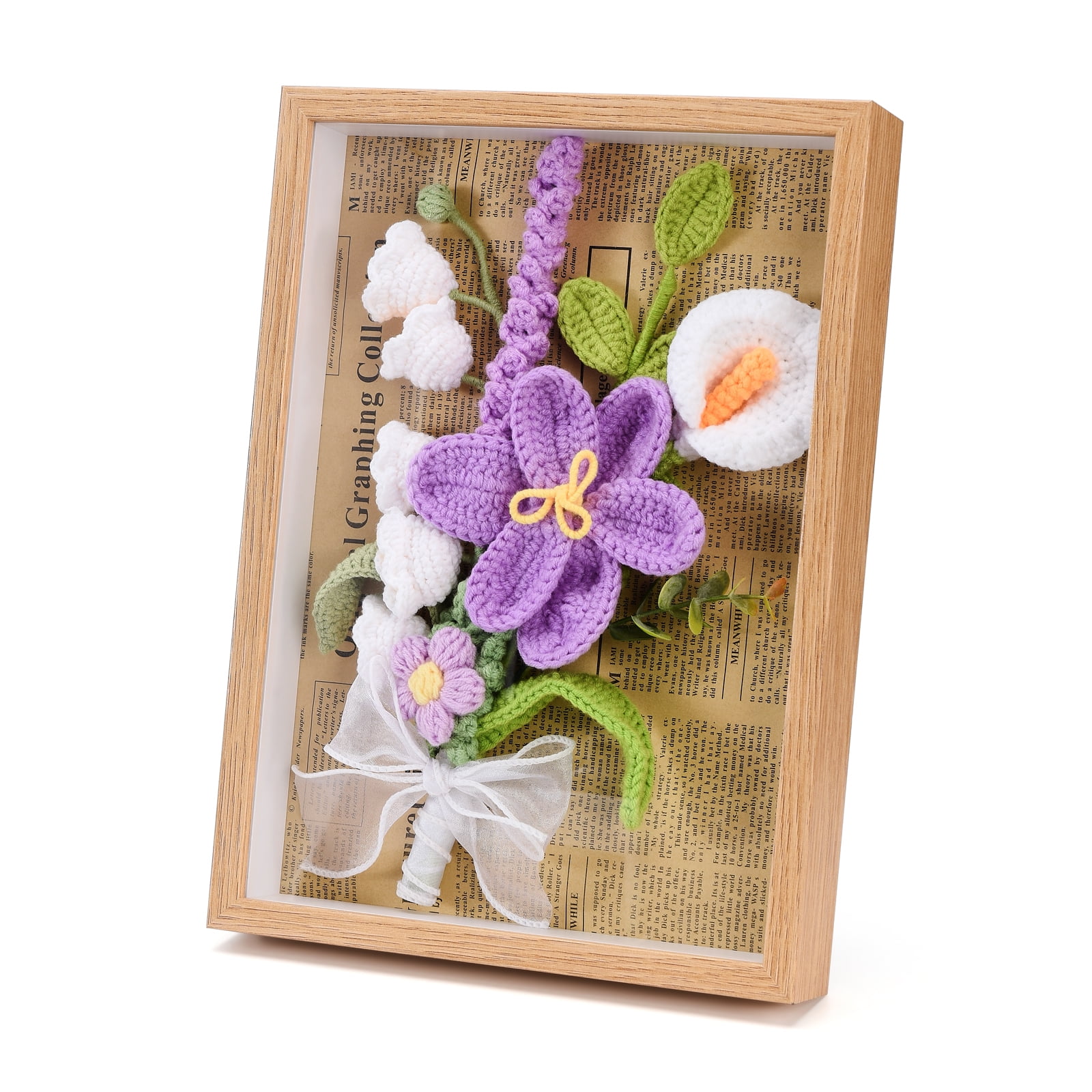 Crochet Bouquets Photo frame, Hand-Knitted Yarns to Make Sunflower ...