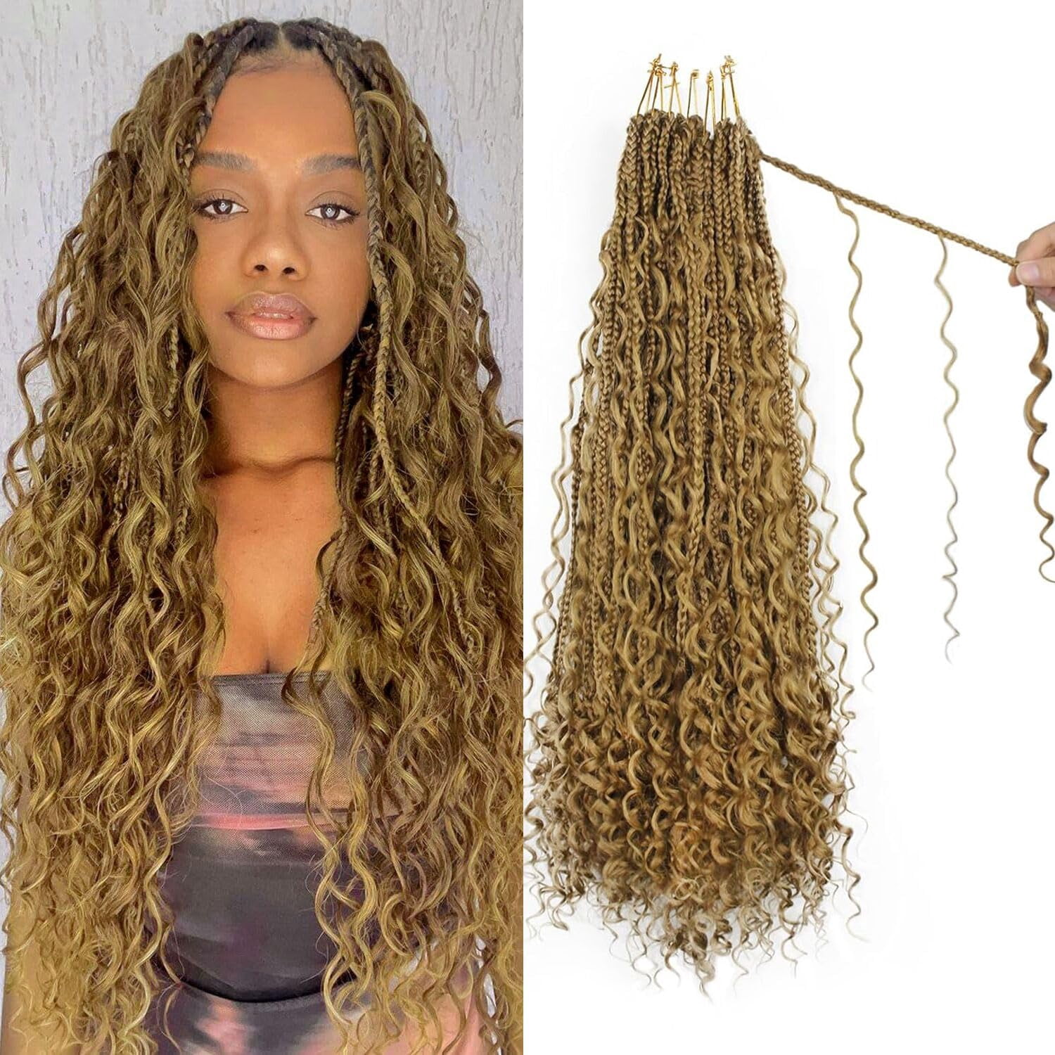 Crochet Braids Pure Protein Fiber Close to Human Hair 24 Inch Goddess ...