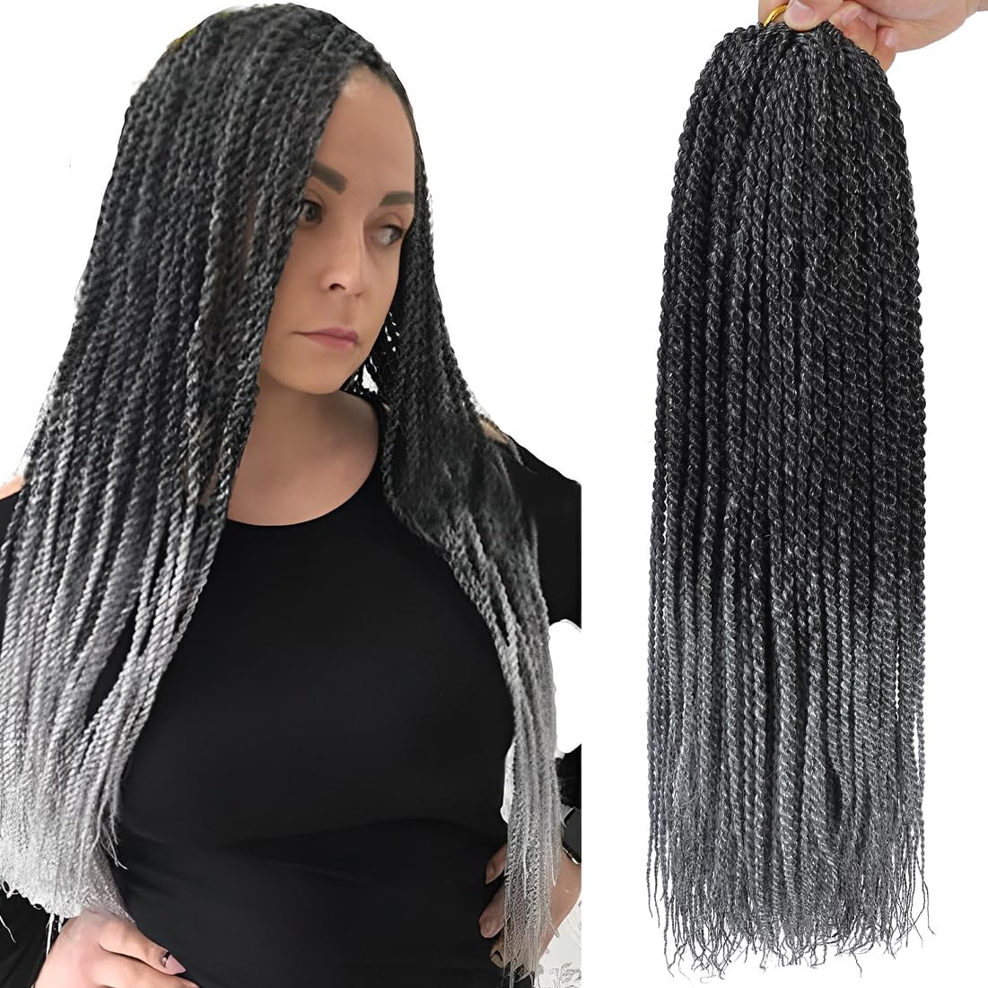 Crochet Braids Senegalese Twist Crochet Hair 7 Packs Pre Looped Micro ...