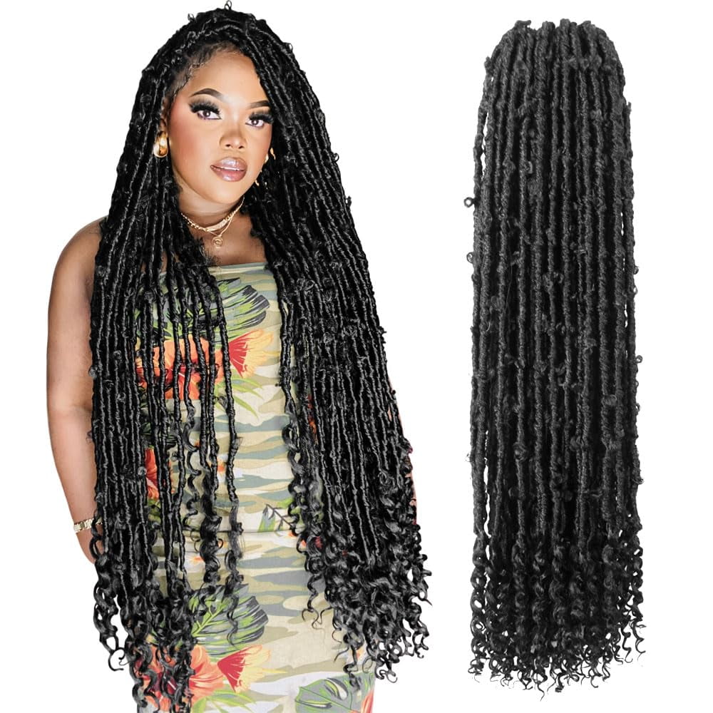 Crochet Butterfly Locs with Curly Ends 30 Inch, Boho Distressed ...