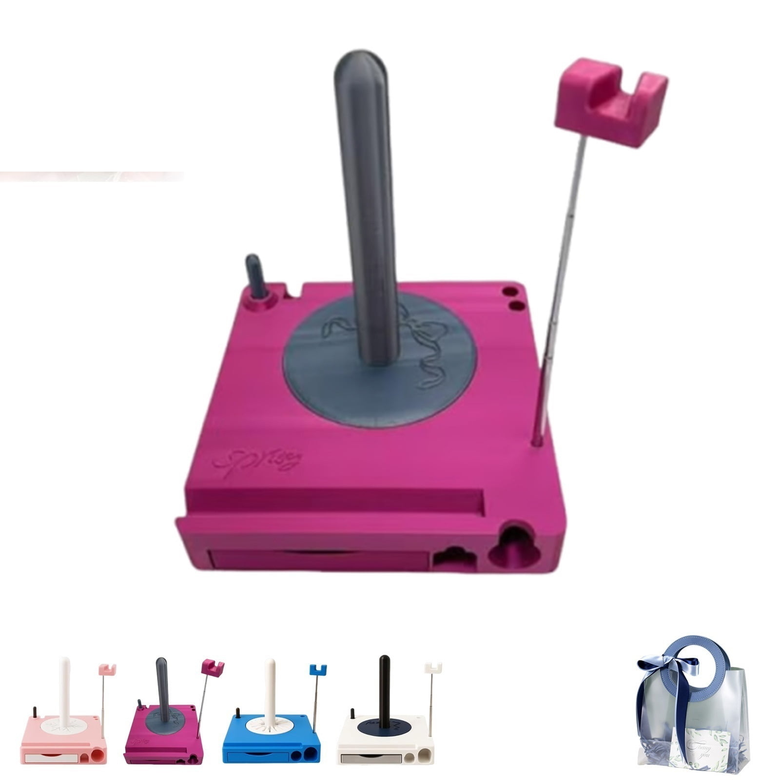 Crochet Caddy-Yarn Spinner Holder for Knitting with Phone Stand ...