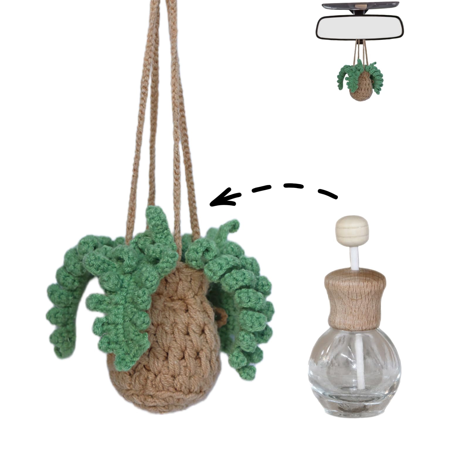Crochet Car Air Freshener,12ml Empty Refillable Car Diffuser Bottle ...