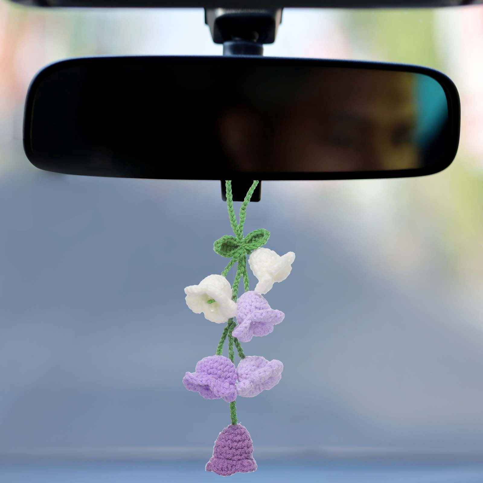 Crochet Car Hanging Accessory, Handmade Ornament with 6 Cute Little ...