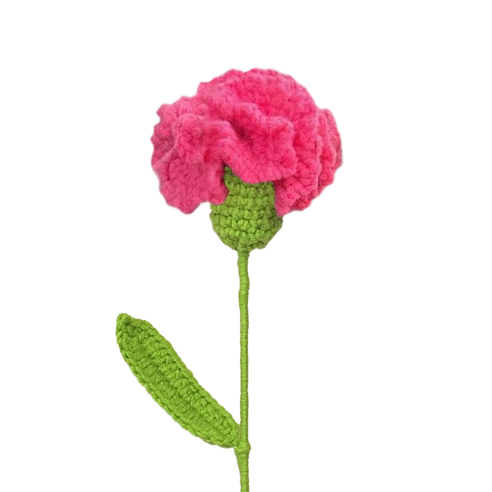 Crochet Carnation Artificial Flowers Knitted Wool Handmade for Mother ...