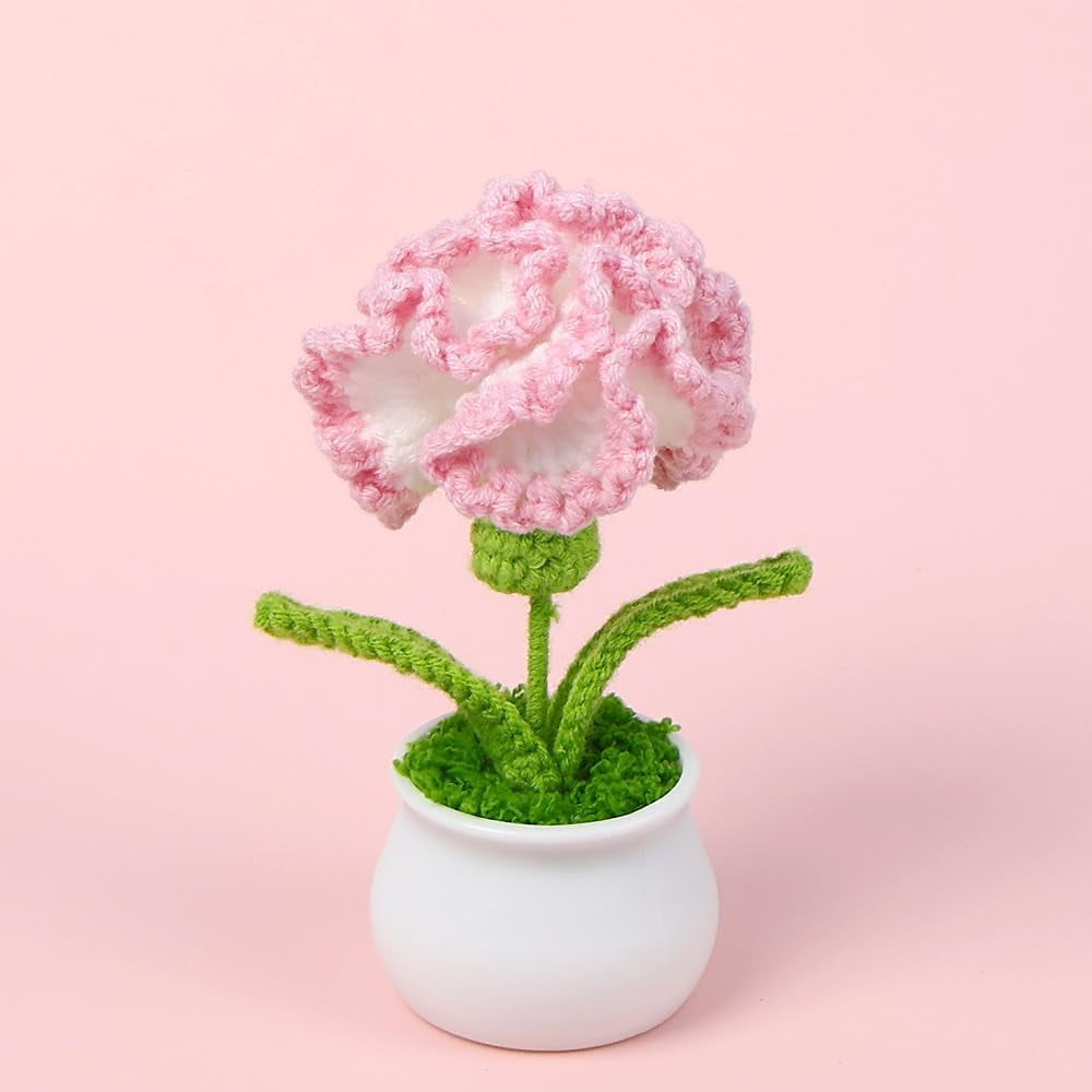 Crochet Carnation Flowers, Crochet Flowers Knitted Artificial Flower ...