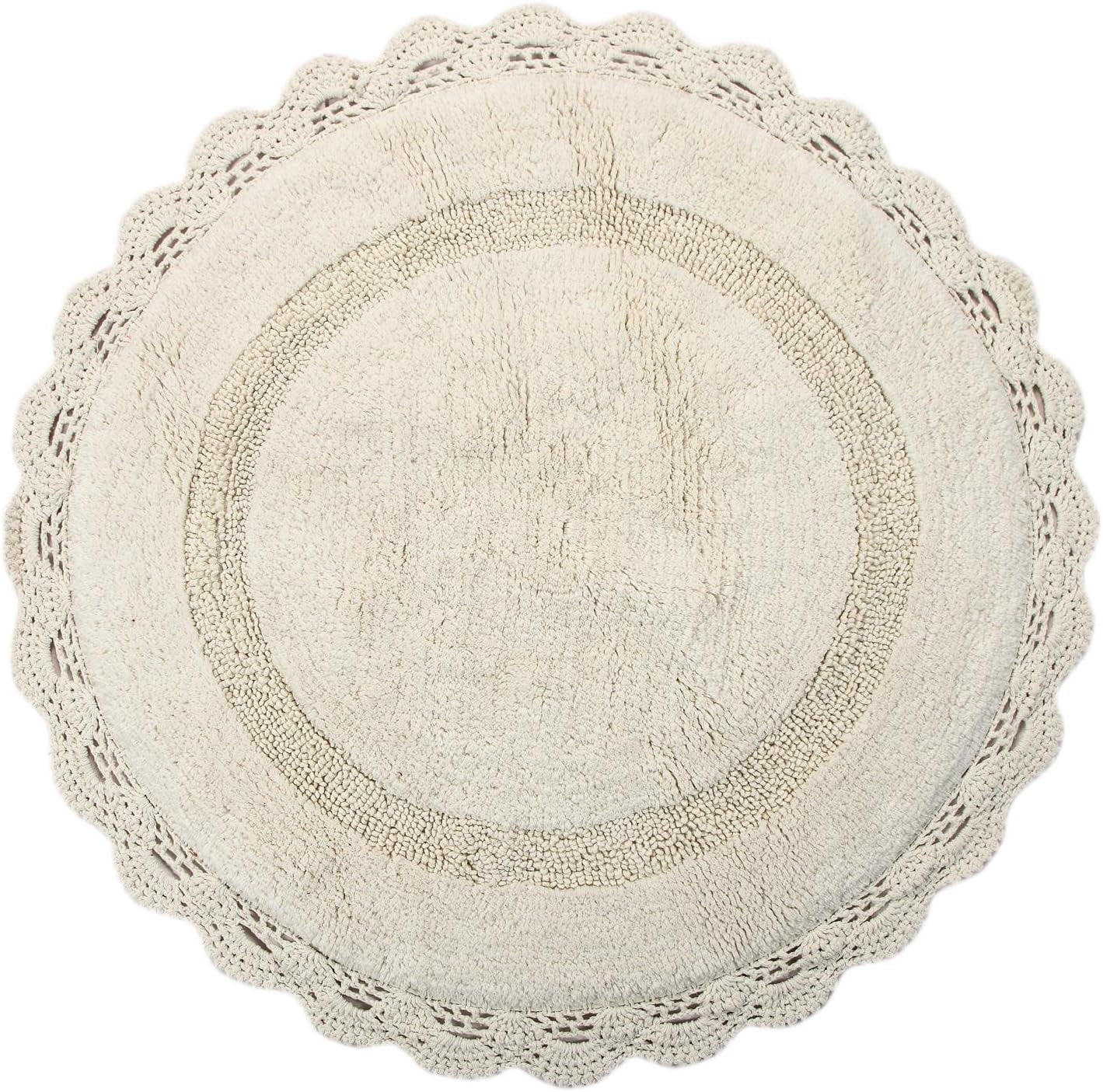 Crochet Collection - Designer, Plush 100% Cotton Round, Oval Bath Area ...