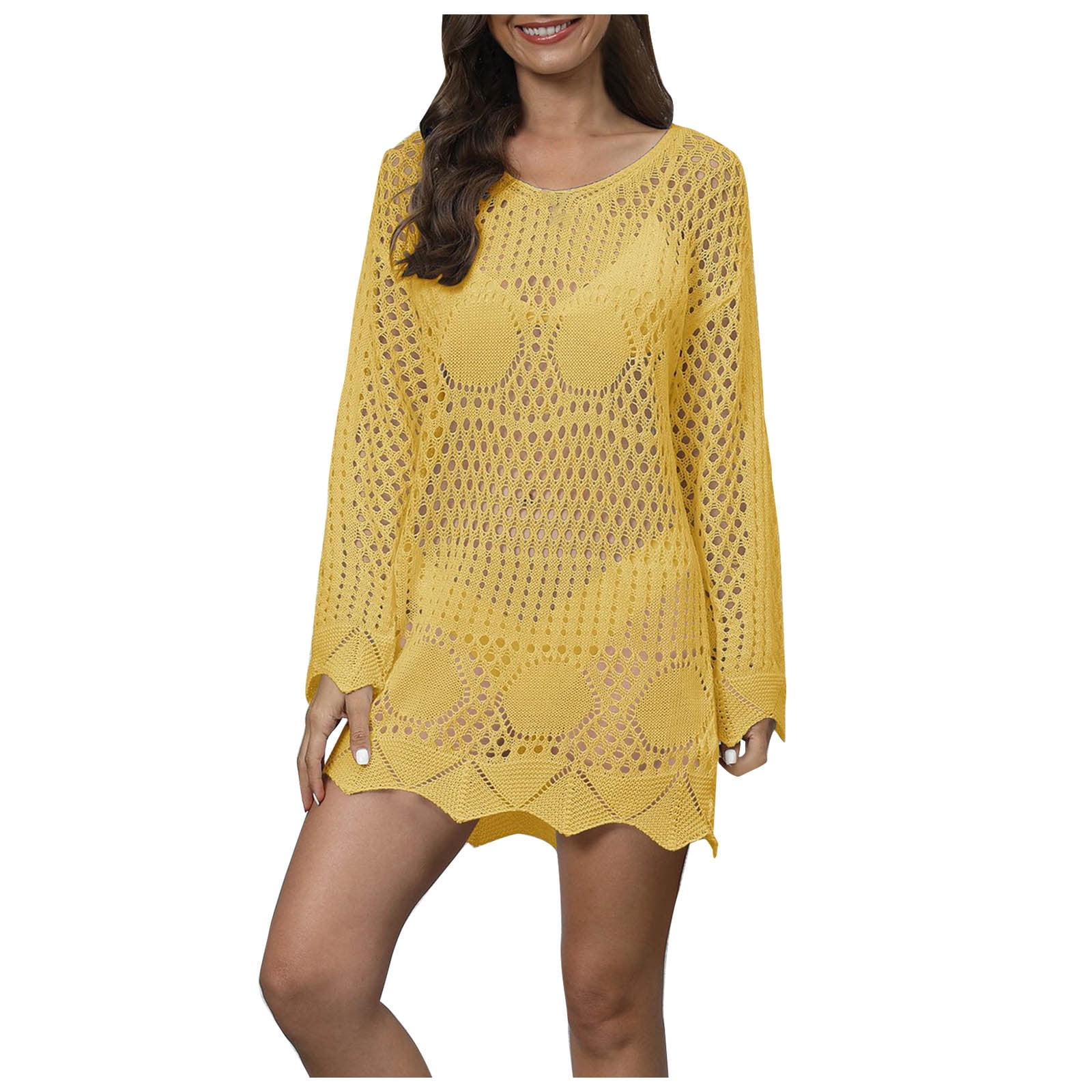 Crochet Coverups for Women, Womens Trim Kaftan Chiffon Swimwear Vintage ...