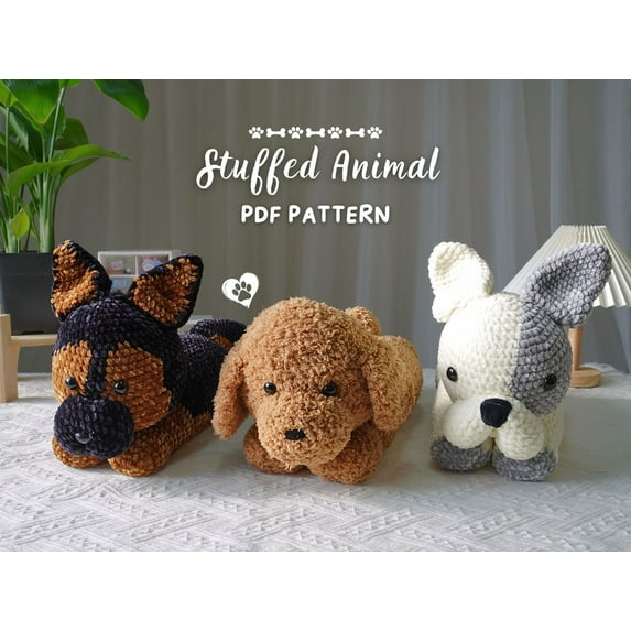 Crochet Dog Amigurumi Pattern Collection, Poodle, French Bulldog and ...