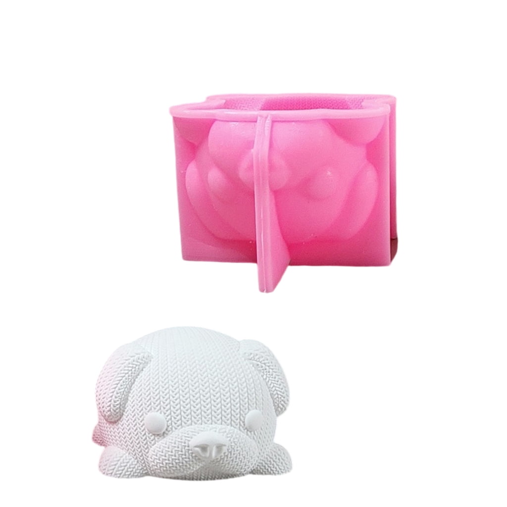 Crochet Dog Shape Silicone Candle Molds for Candle Soap Fondant ...