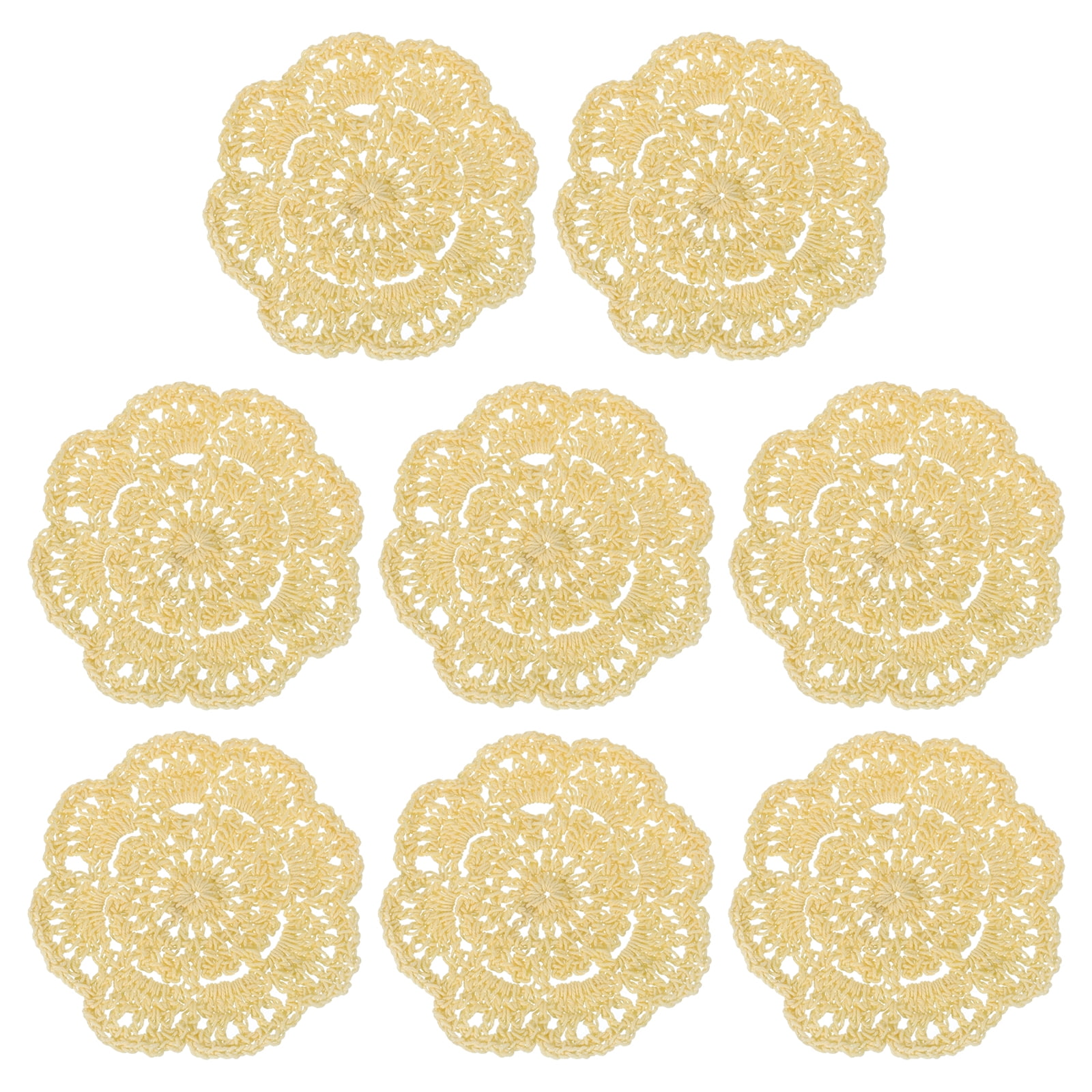 Crochet Doilies, 8Pcs 4" Cotton Woven Fabric Coasters, Lace Round ...