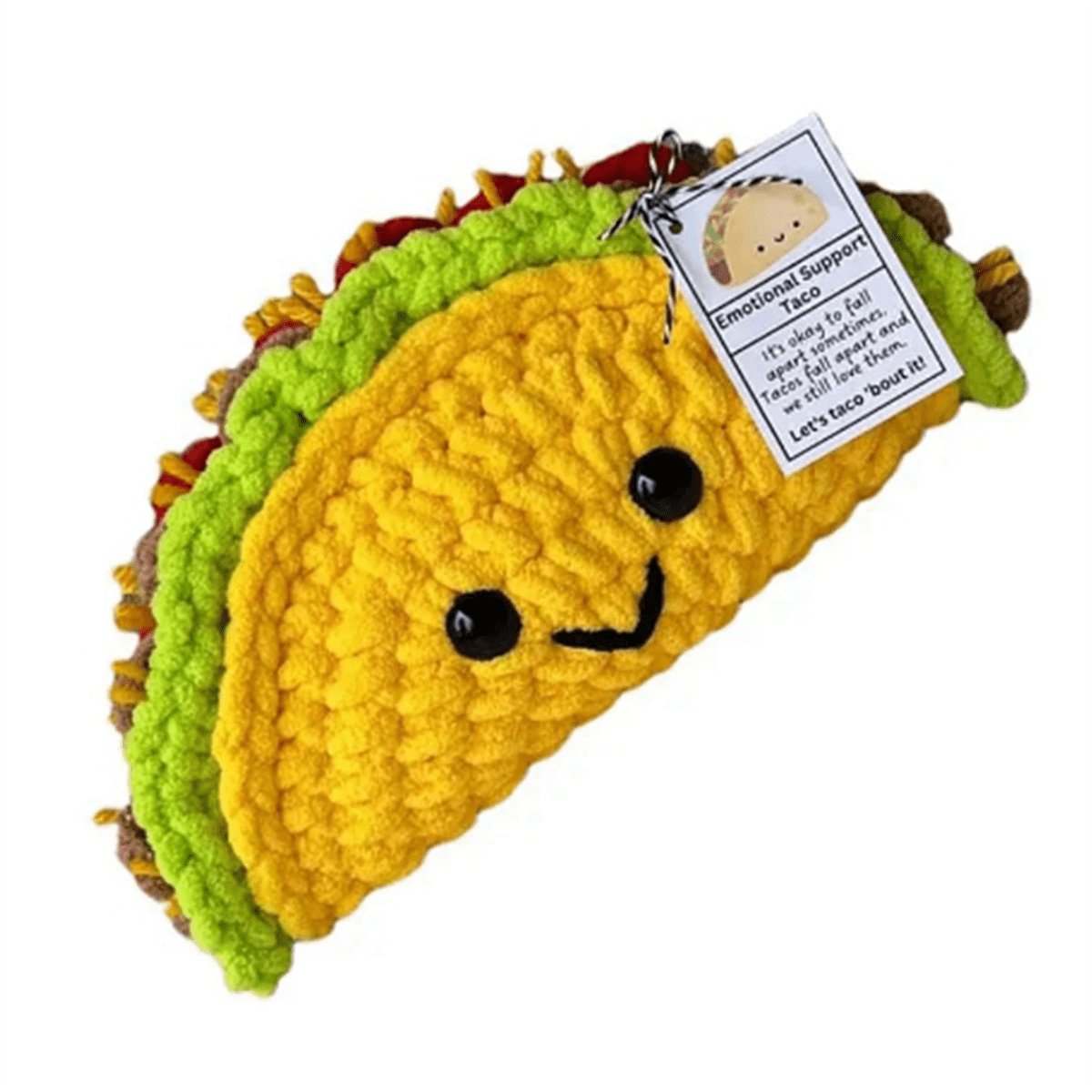 Crochet Doll Small Emotional Support Crochet Mini Taco Cartoon Cute Crochet Doll Taco Plush ...
