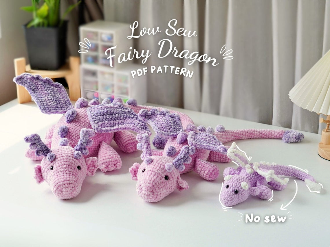Crochet Dragon Amigurumi Pattern, Crochet Dragon Plush Toy Design ...