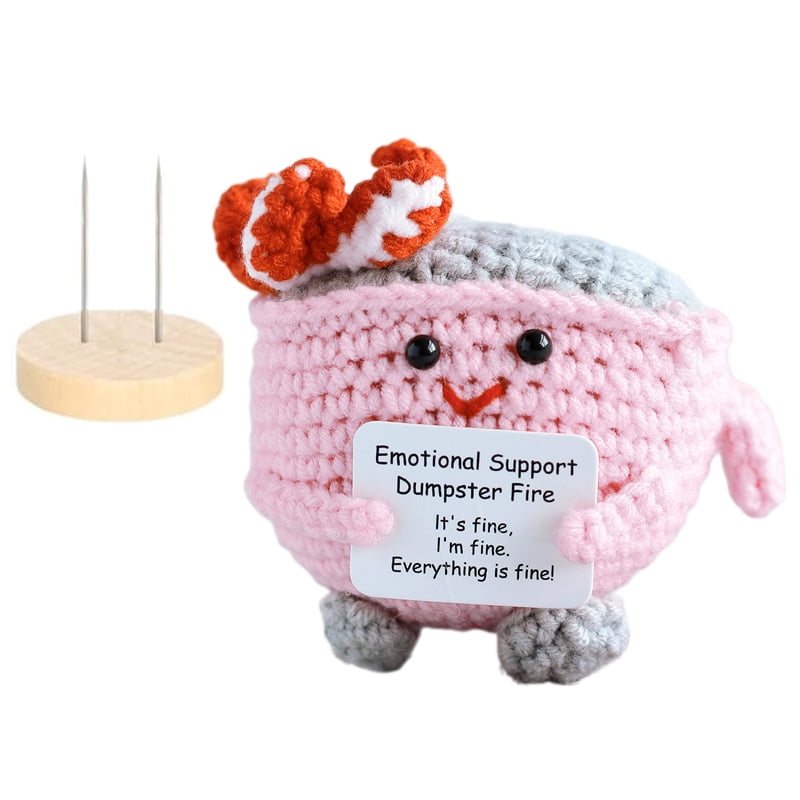 Crochet Dumpster Fire Cute Emotional Support Dumpster Fire Positive ...