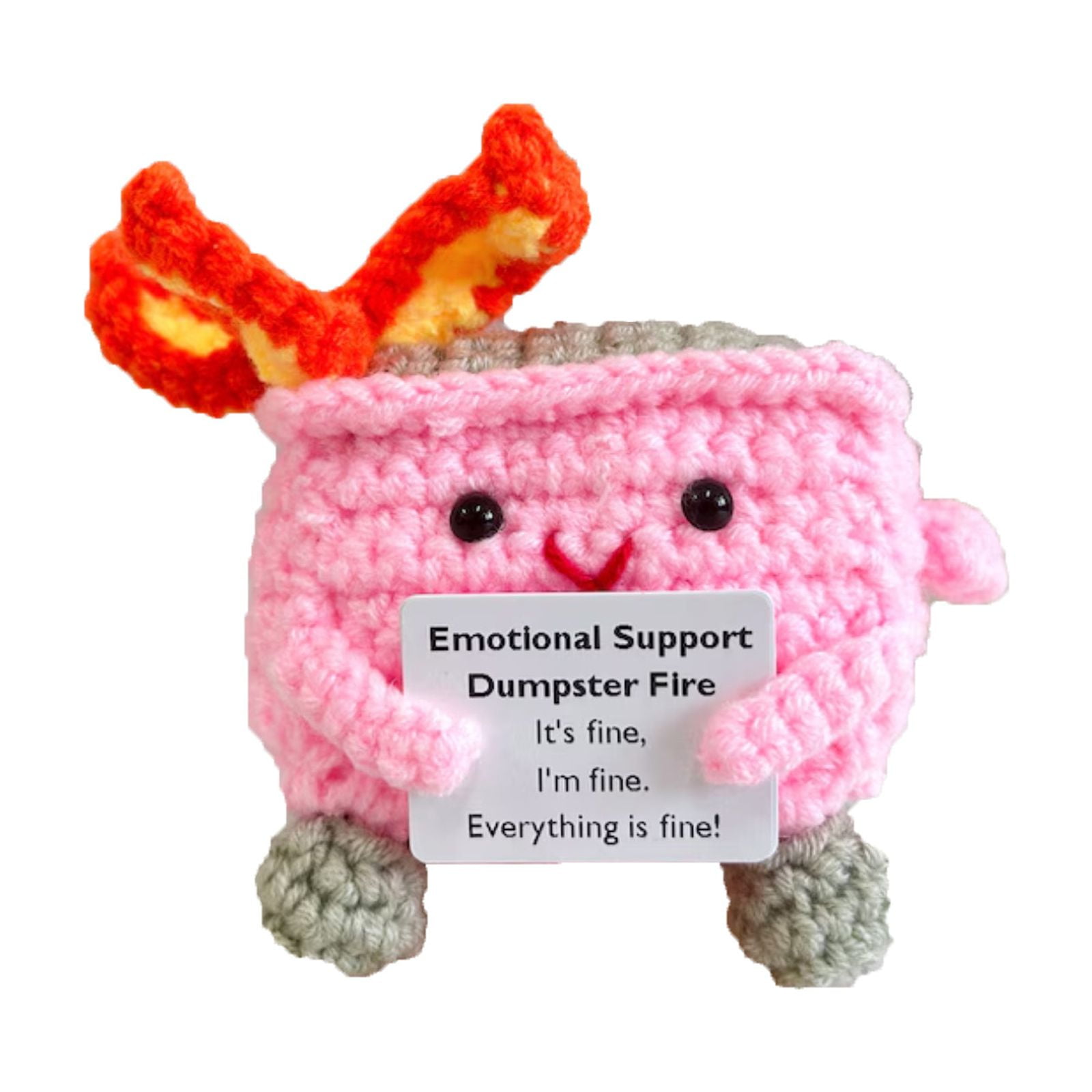 Crochet Dumpster Fire, Handmade Crochet Emotional Support Dumpster Fire ...