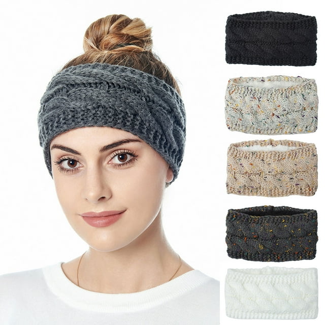 Designice Crochet Ear Warmer Headband Soft Knit Turban Stretch