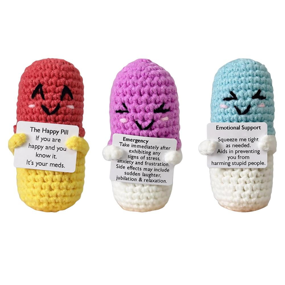 Crochet Emotional Support Chill Pil, Adorable Handmade Crochet Chill ...