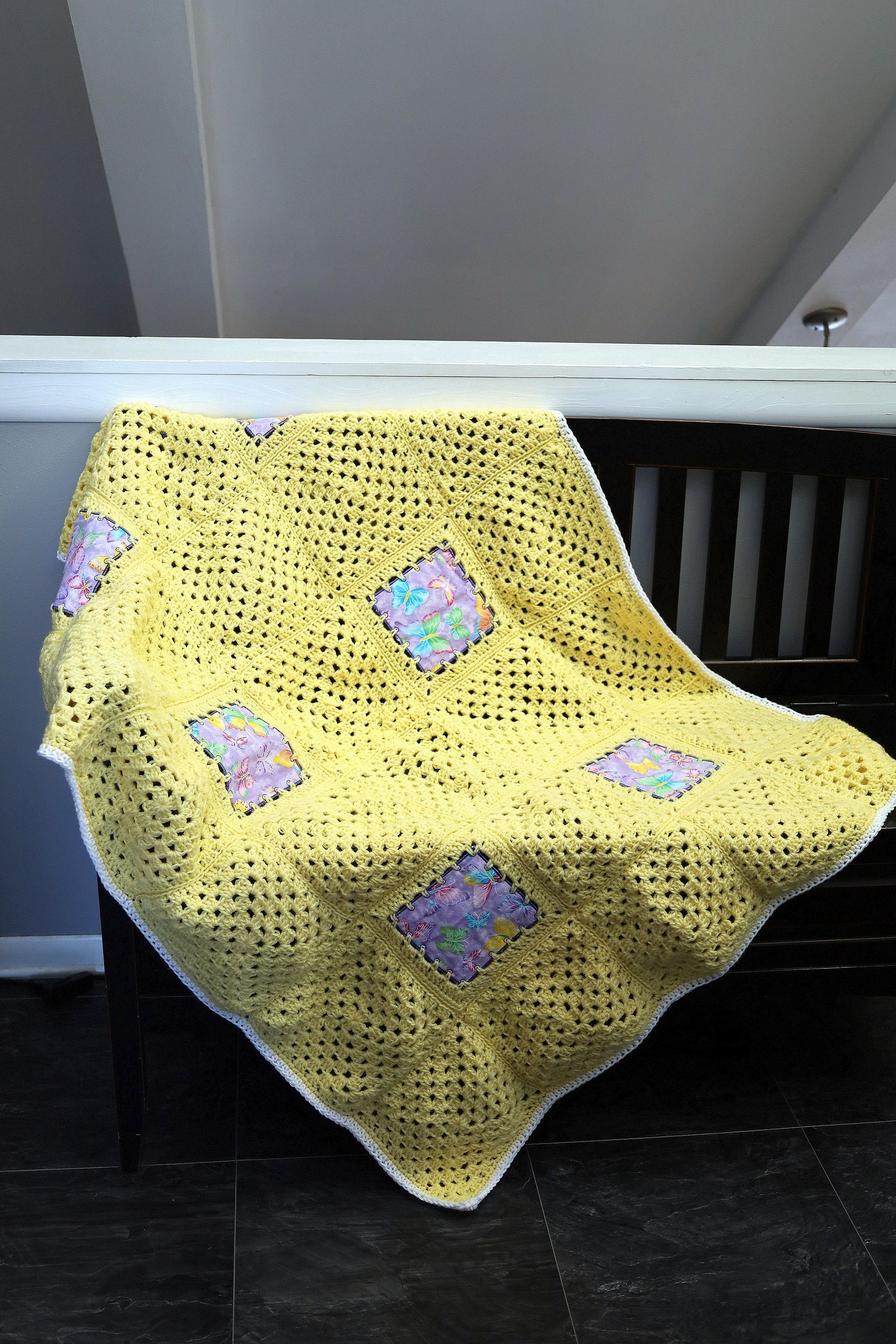 Crochet Fabric Multicolor Afghan Kit with Butterfly Print - Walmart.com