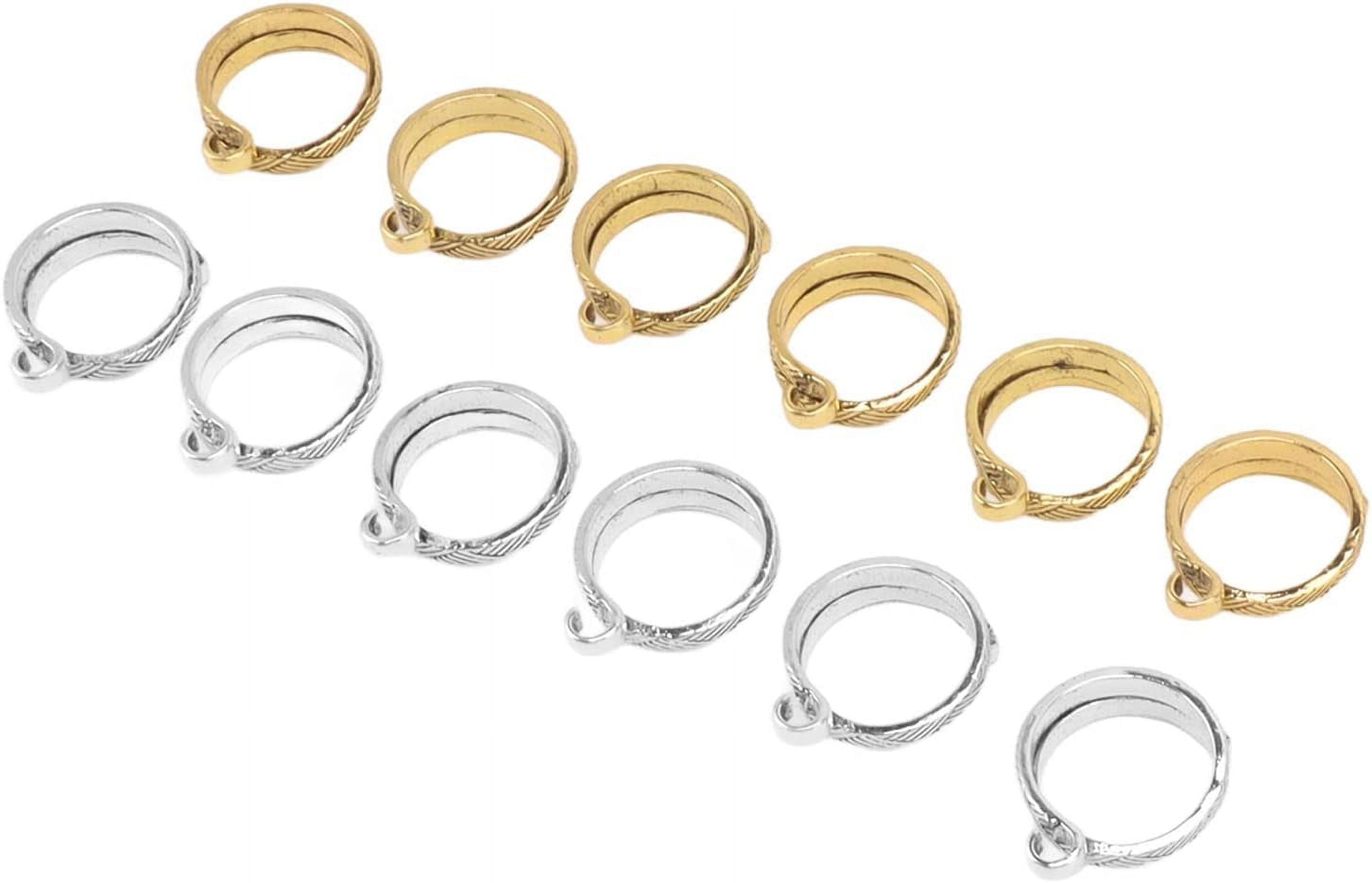 Crochet Finger Guard, Silver Gold Crochet Ring 12Pcs Cute Rust ...