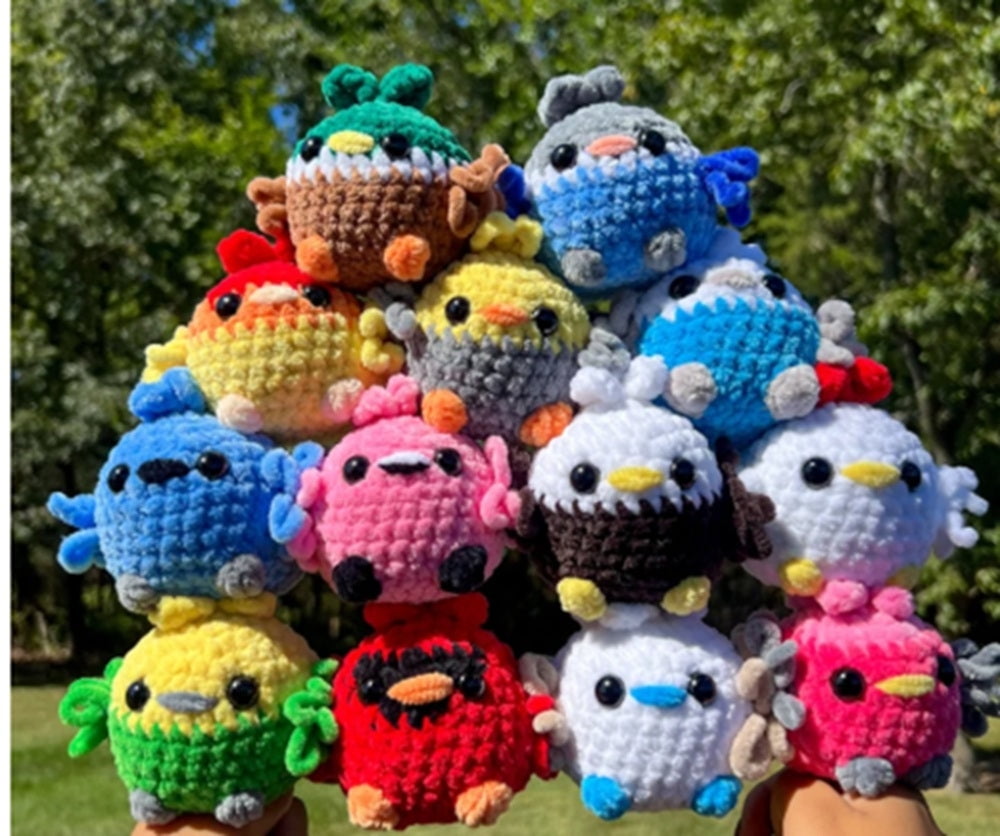 Crochet Flockers | Soft & Chunky Chenille Yarn Birds | Handmade Plush ...