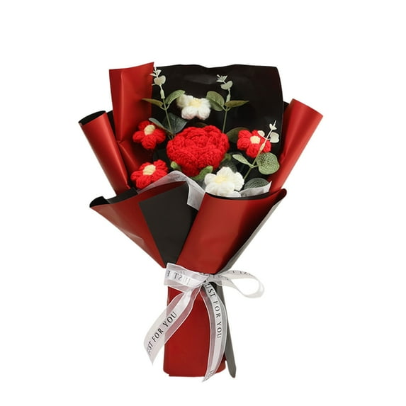 Crochet Flower Bouquet, Crochet Flowers Handmade Roses Sunflowers ...