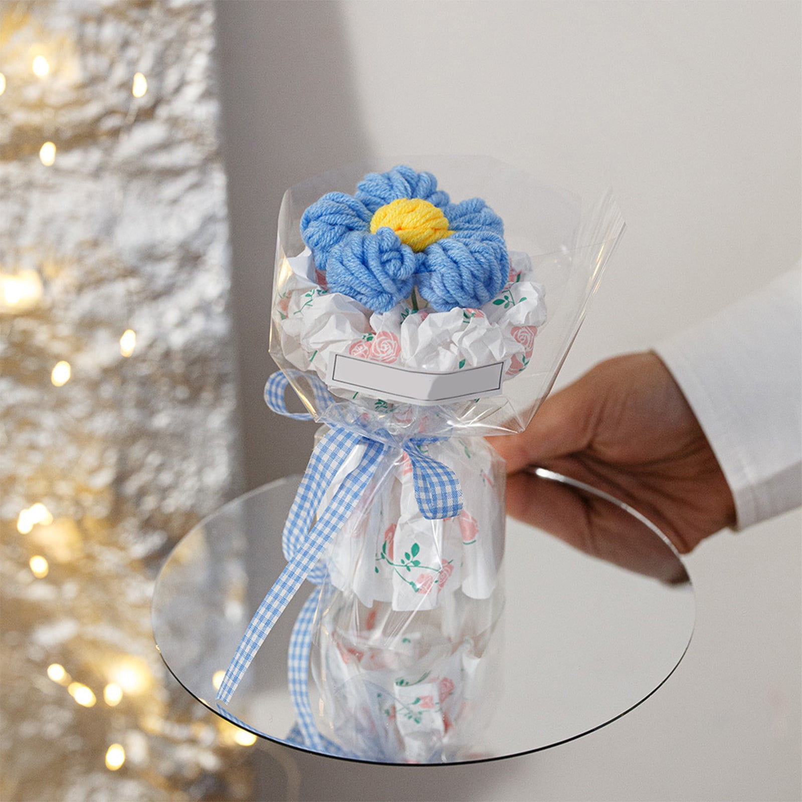 Crochet Flower Bouquet | Handmade Knitted Flower Arrangement | Wool ...