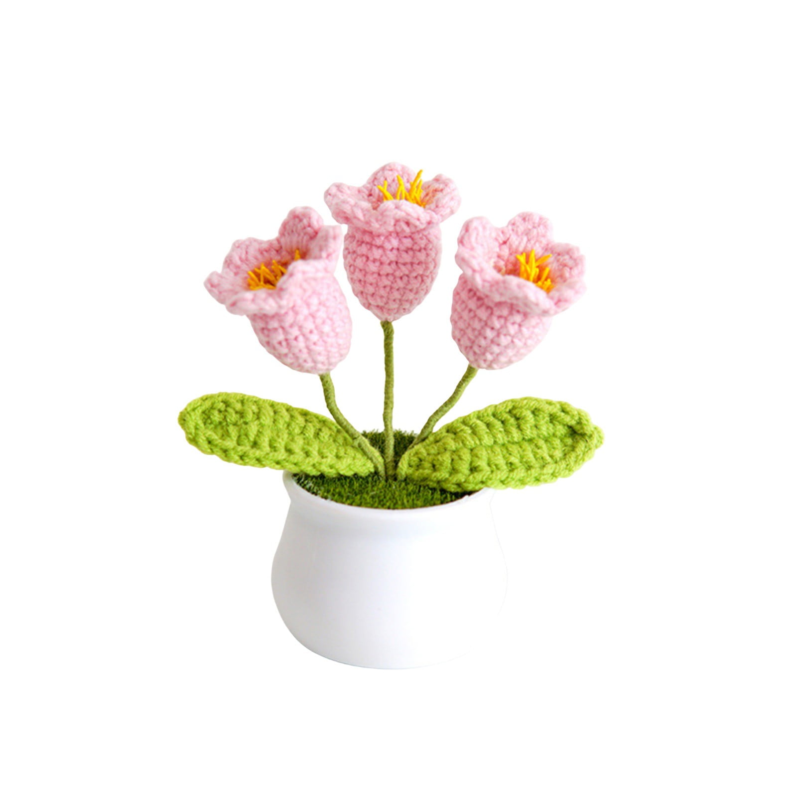 Crochet Flower, Car Dashboard Decorations Teacher Desk Decor Flower ...