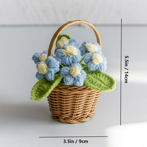 Crochet Flowers Cute Potted Flower Birthday Teacher’s Day Mother's Day ...
